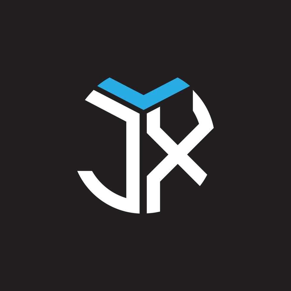 diseño del logotipo de la letra jx sobre fondo negro. concepto de logotipo de letra de iniciales ...
