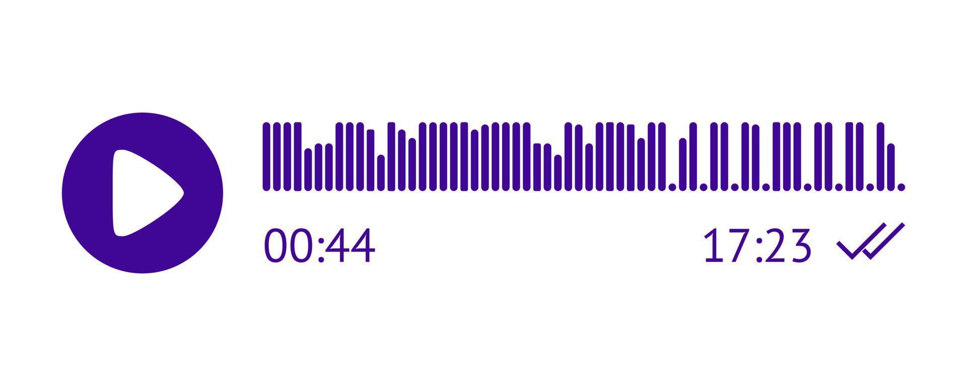 Recording Of Audio Message Template Ui Element Of Audio Record For Smartphones Vector
