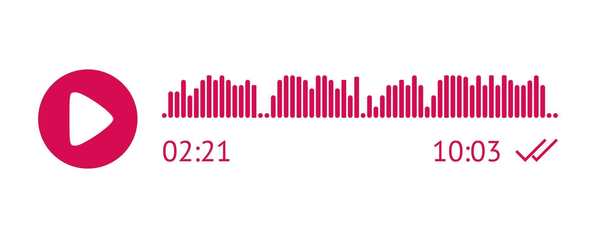 Recording Of Audio Message Template Ui Element Of Audio Record For Smartphones Vector