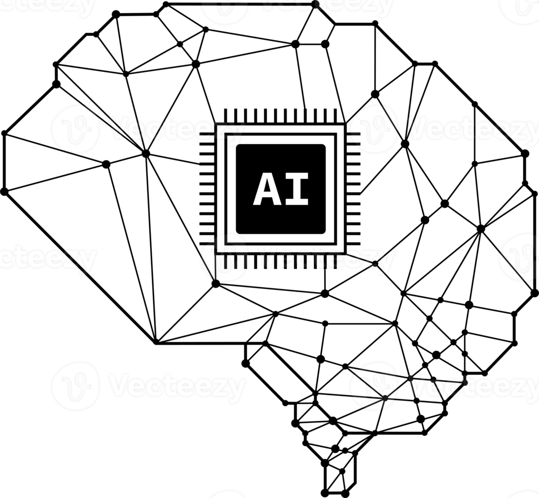 Brain In Futuristic Artificial Intelligence Design Theme Printed