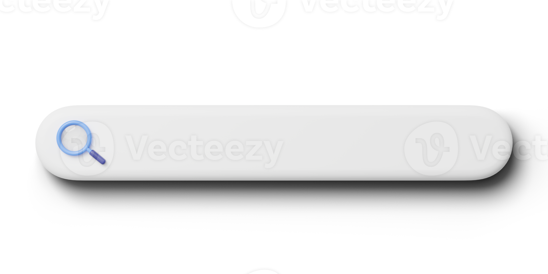 3D Browser search. Empty web tab and realistic magnifying glass isolated on transparent. Text ...