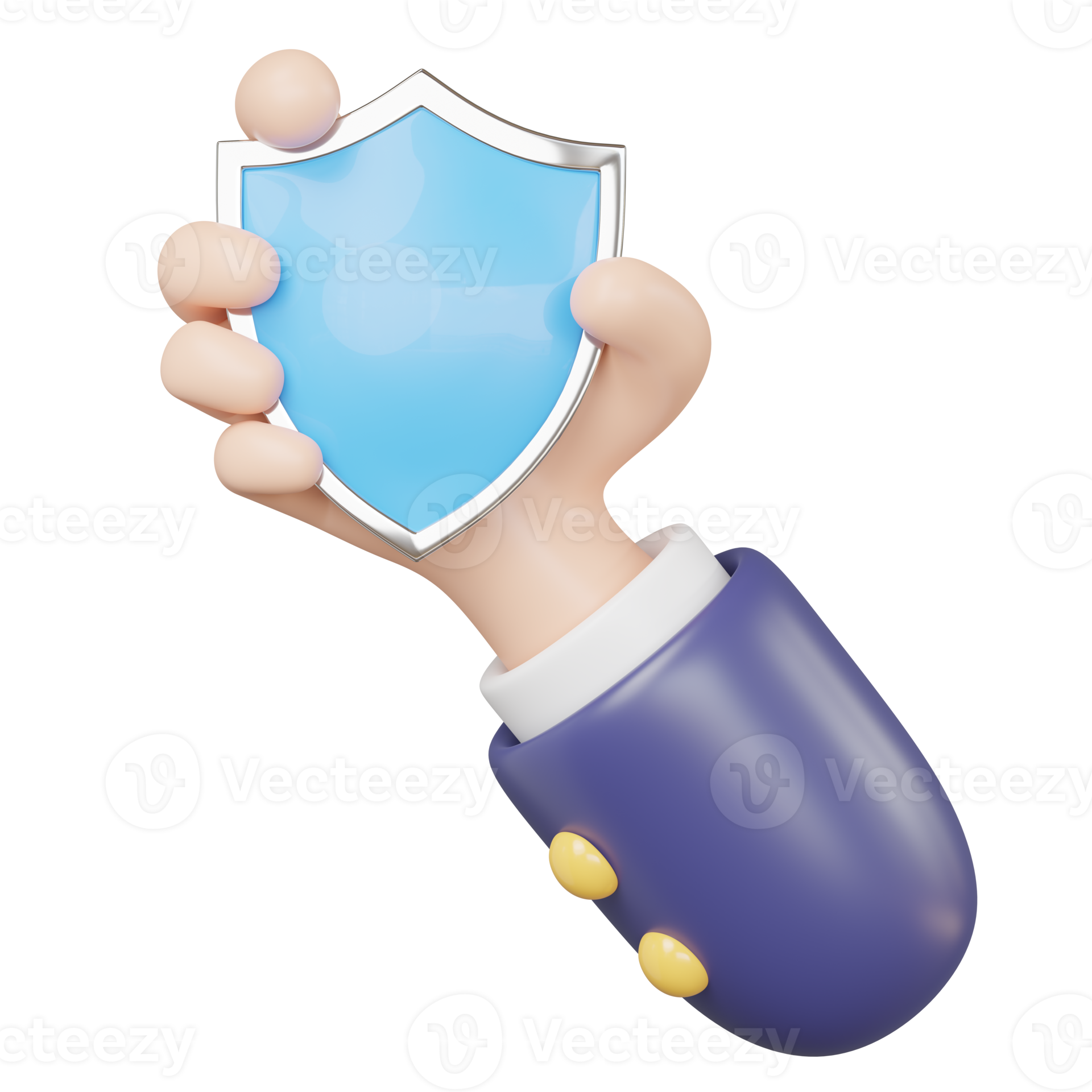 3d Data security protection icon. Businessman hand holding shield ...