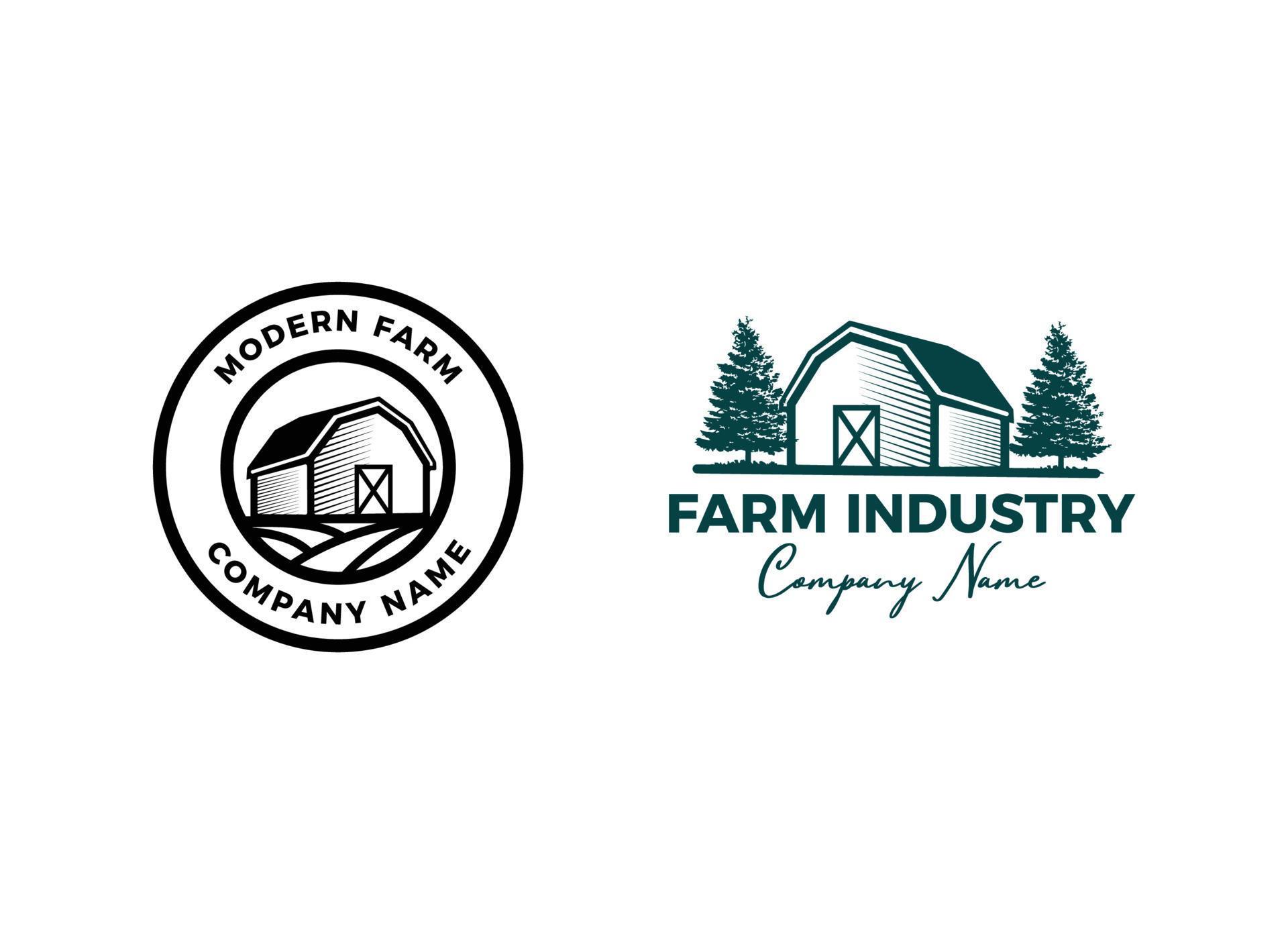 Vintage farm logo design - barn wood building house farm cow cattle 12898142 Vector Art at Vecteezy