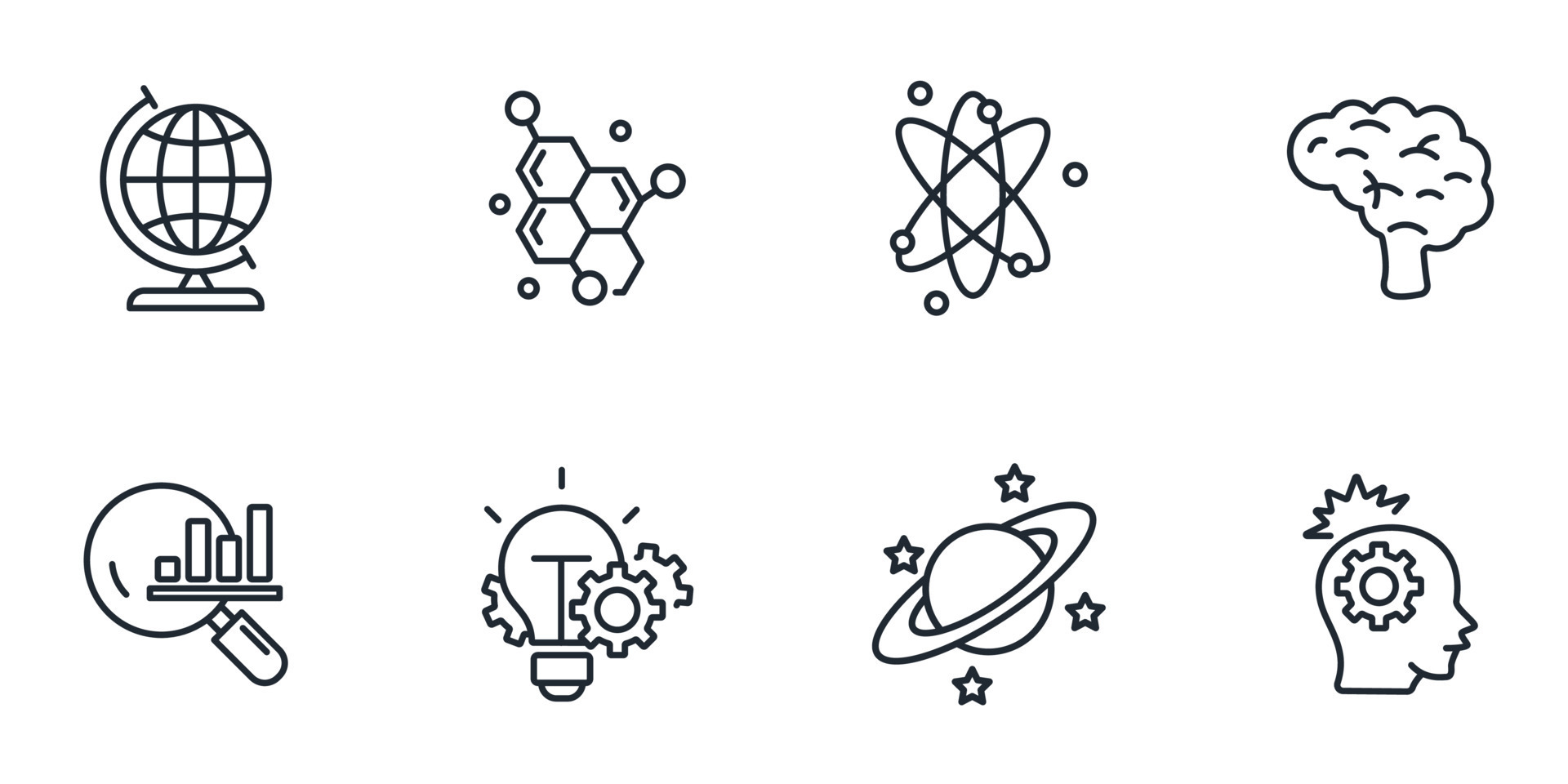 Science Icons Set Science Pack Symbol Vector Elements For Infographic