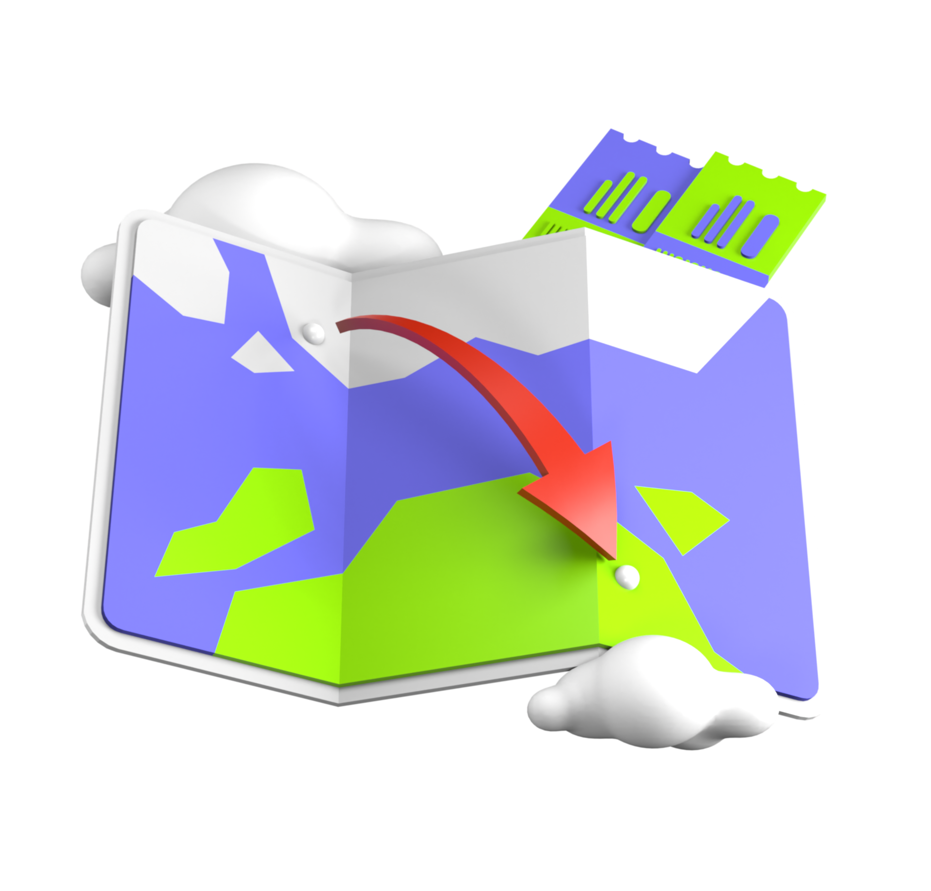 3d Map Icon Illustration 12904668 Png