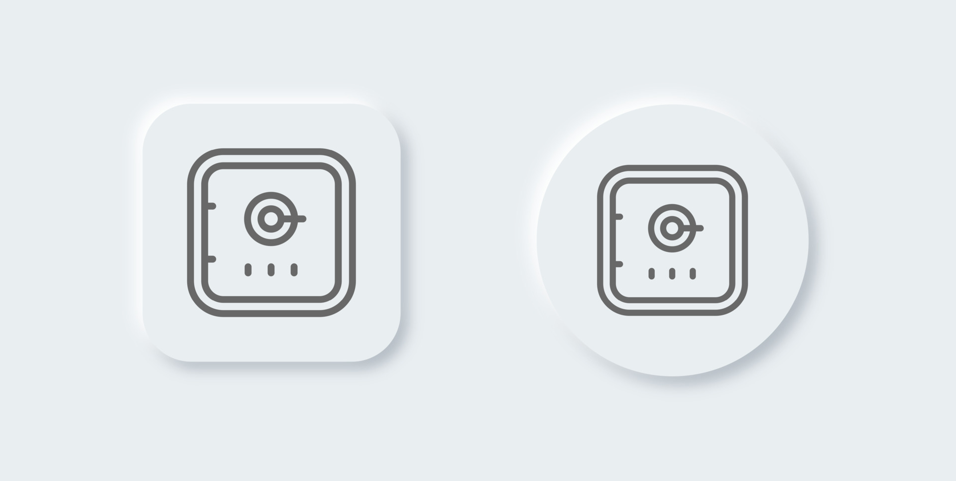 Safe Box Line Icon In Neomorphic Design Style Saving Signs Vector