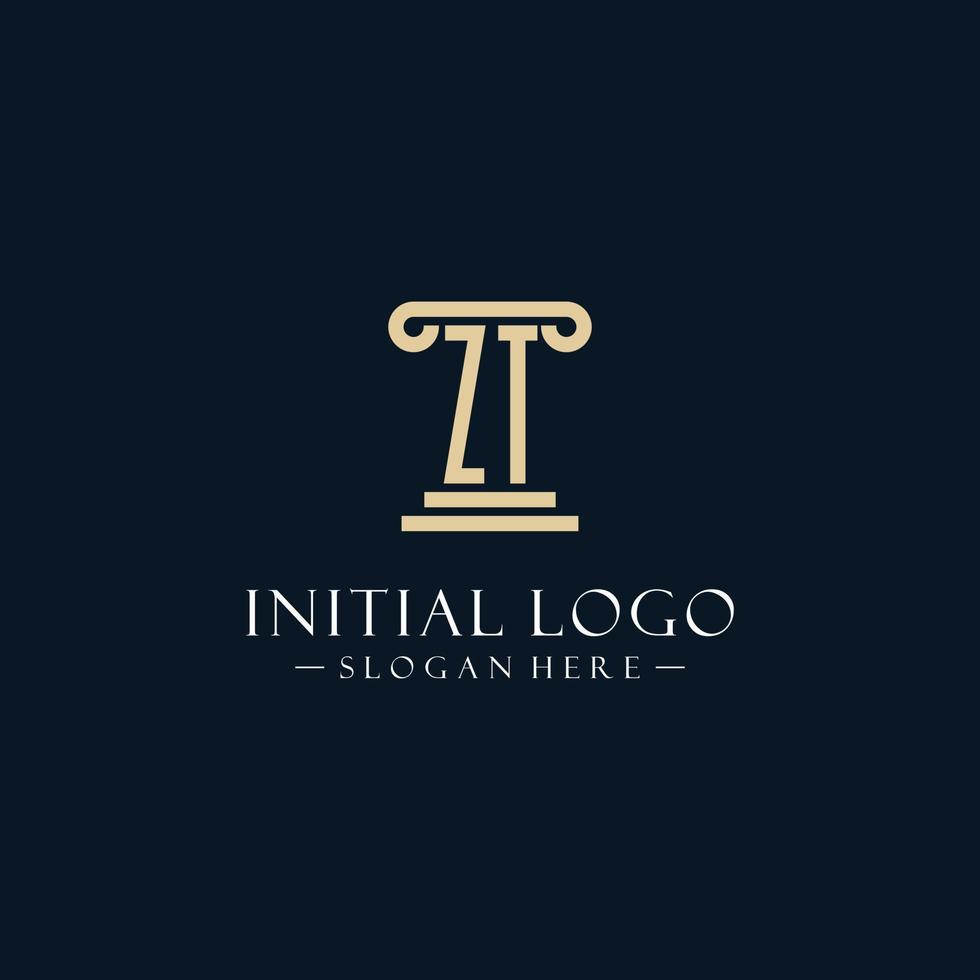 ZT initial monogram logos with pillar shapes style 12906778 Vector Art ... ZT initial monogram logos with pillar shapes style 12906778 Vector Art ...