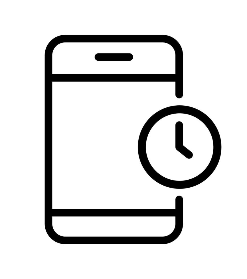 icono de logotipo de vector de reloj y teléfono inteligente móvil ...