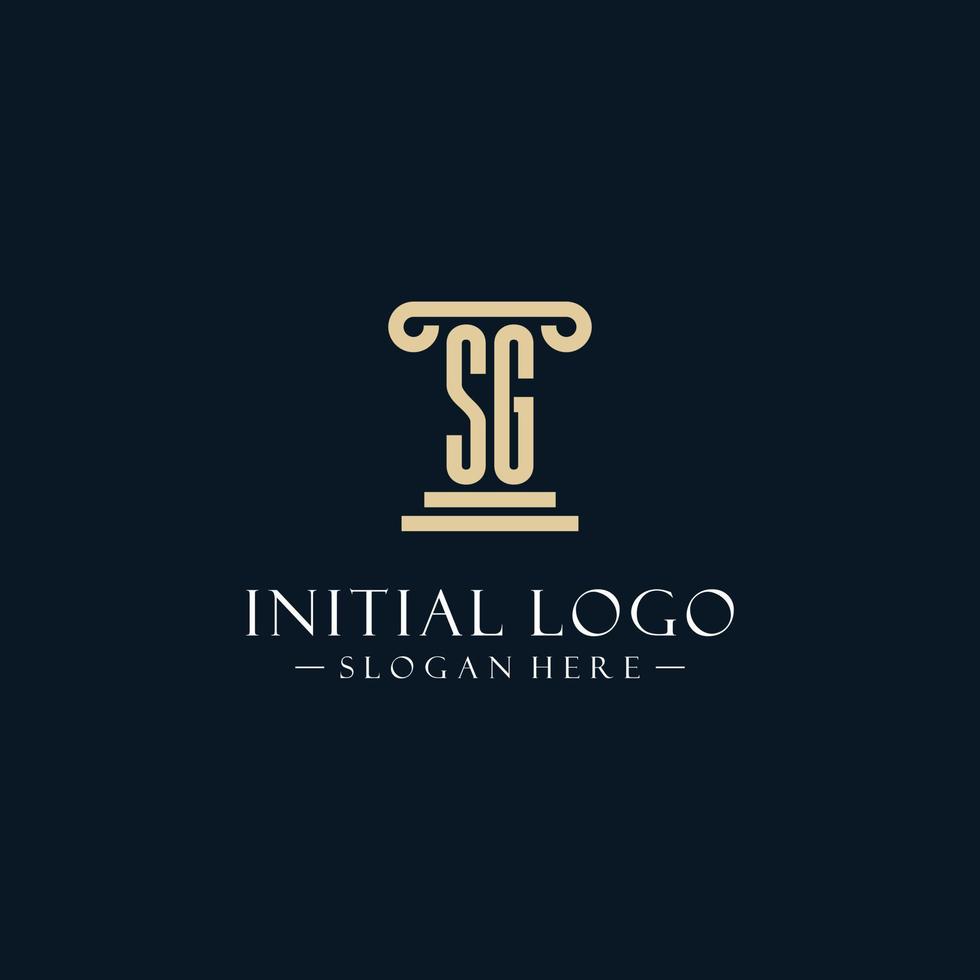 SG initial monogram logos with pillar shapes style 12906827 Vector Art ...