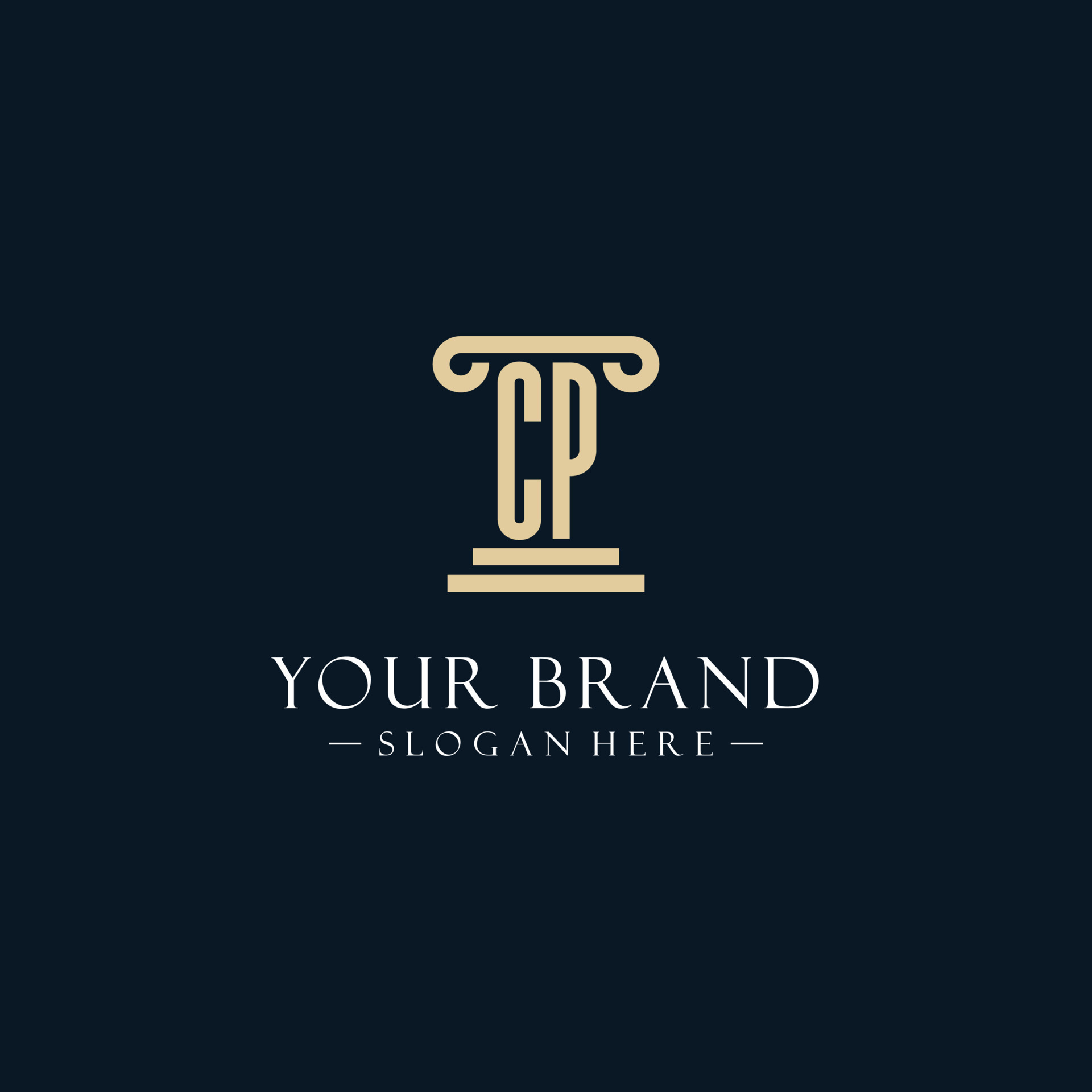 CP initial monogram logos with pillar shapes style 12907044 Vector Art at Vecteezy