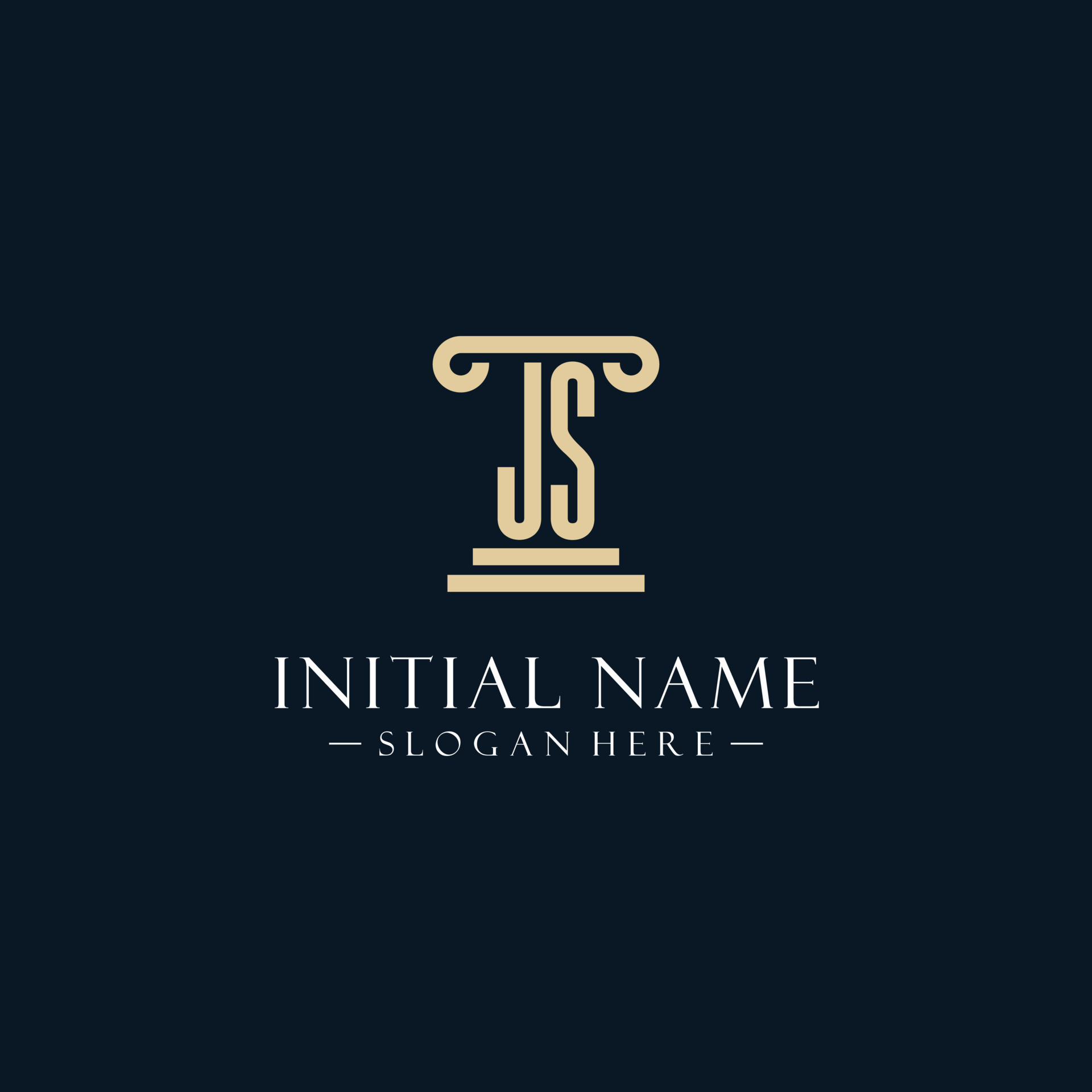JS initial monogram logos with pillar shapes style 12907156 Vector Art ...