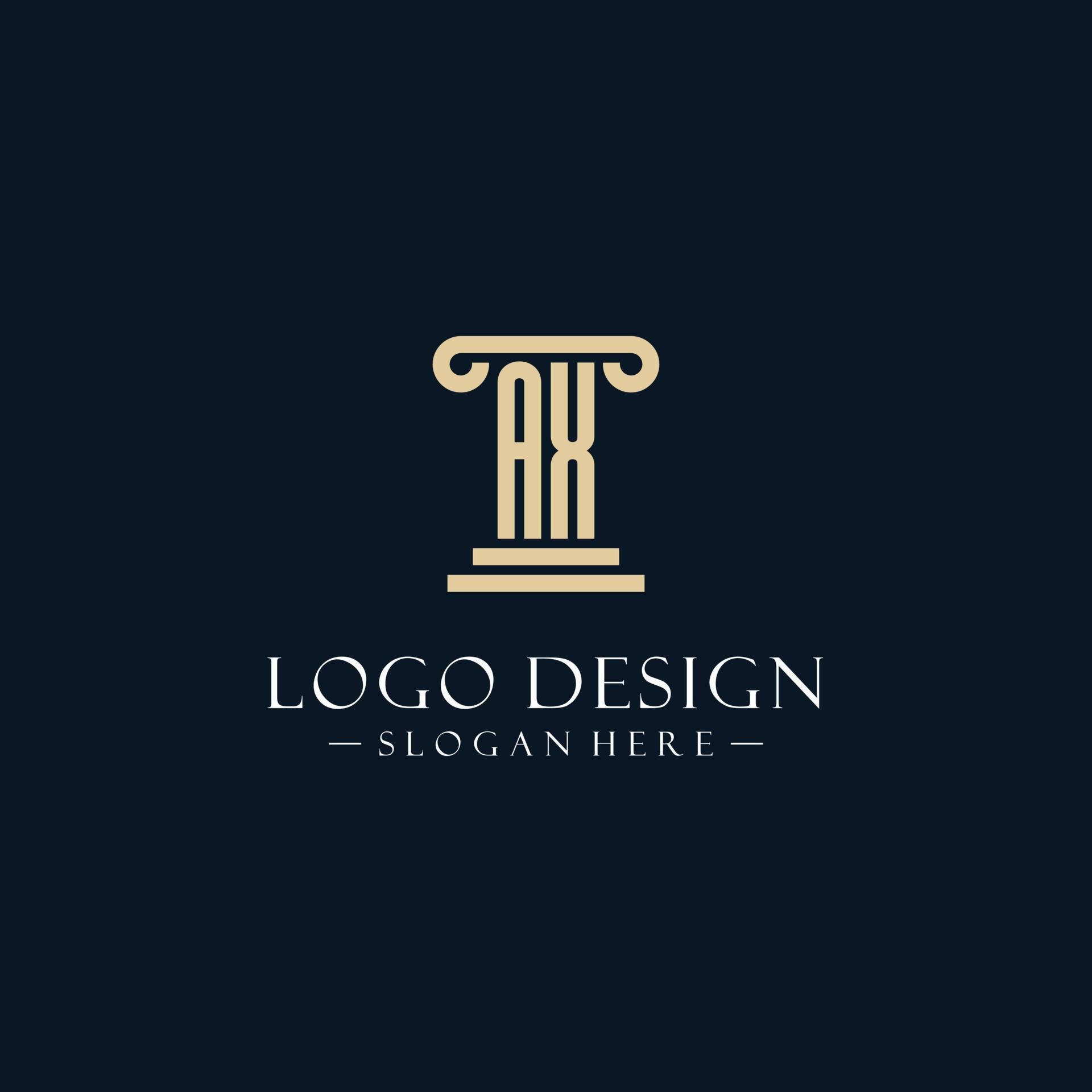 AX initial monogram logos with pillar shapes style 12907223 Vector Art at Vecteezy