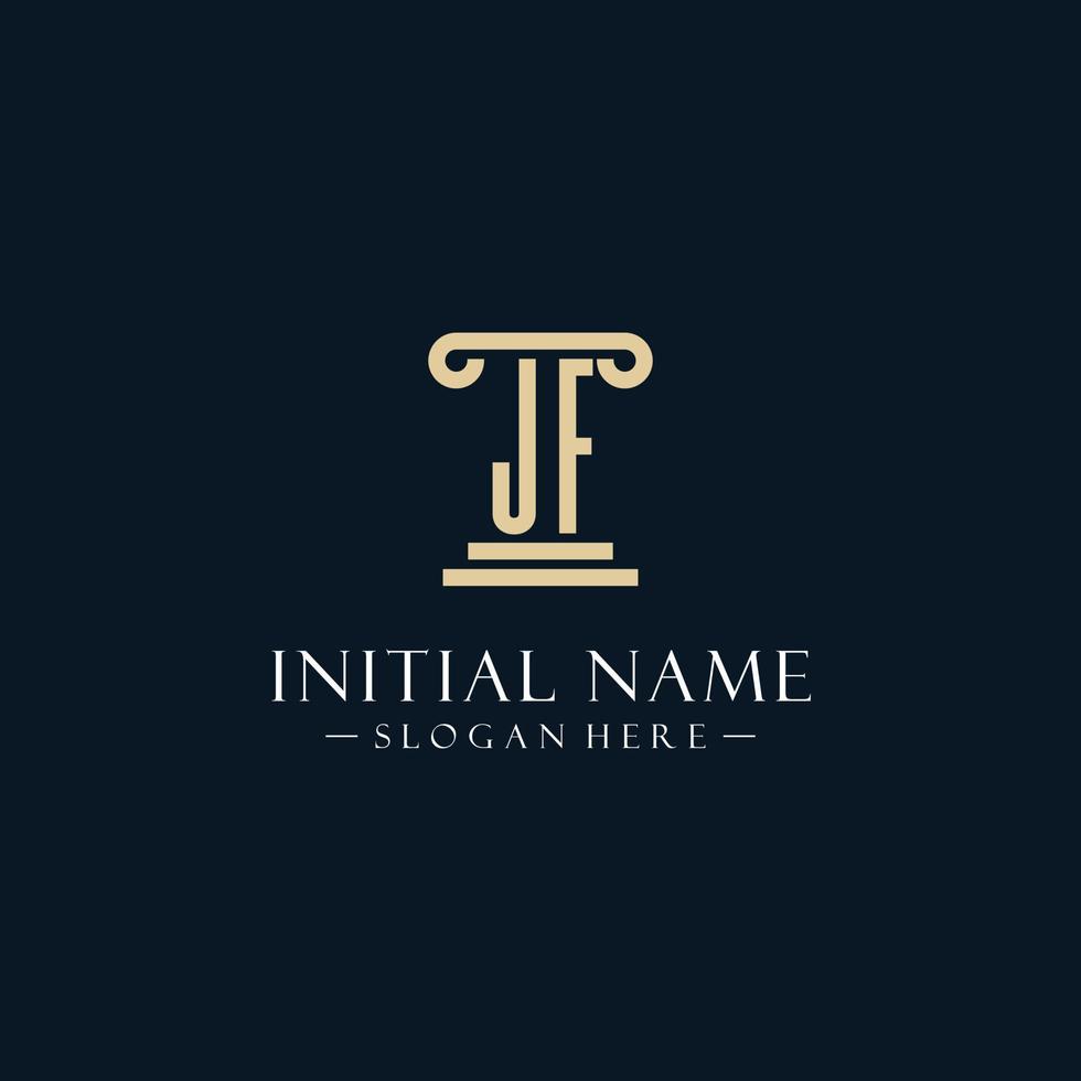 JF initial monogram logos with pillar shapes style 12907482 Vector Art at Vecteezy