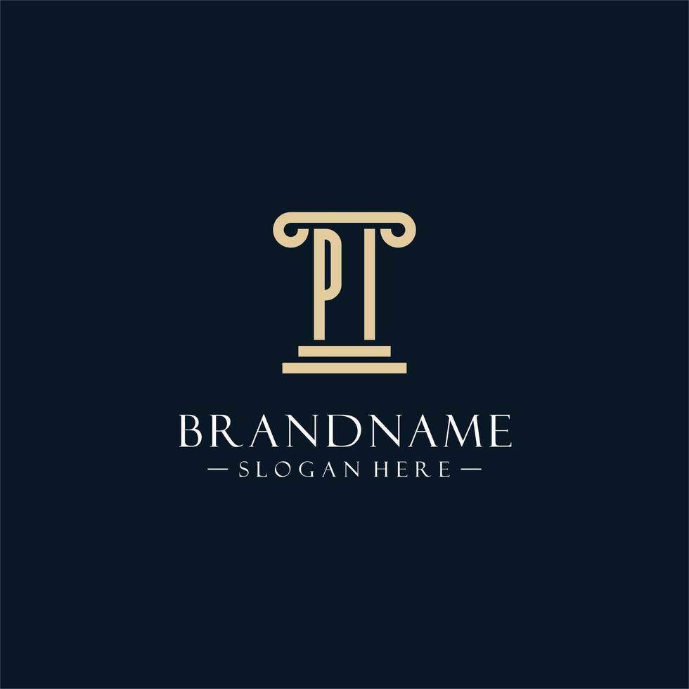 PI initial monogram logos with pillar shapes style 12907878 Vector Art at Vecteezy