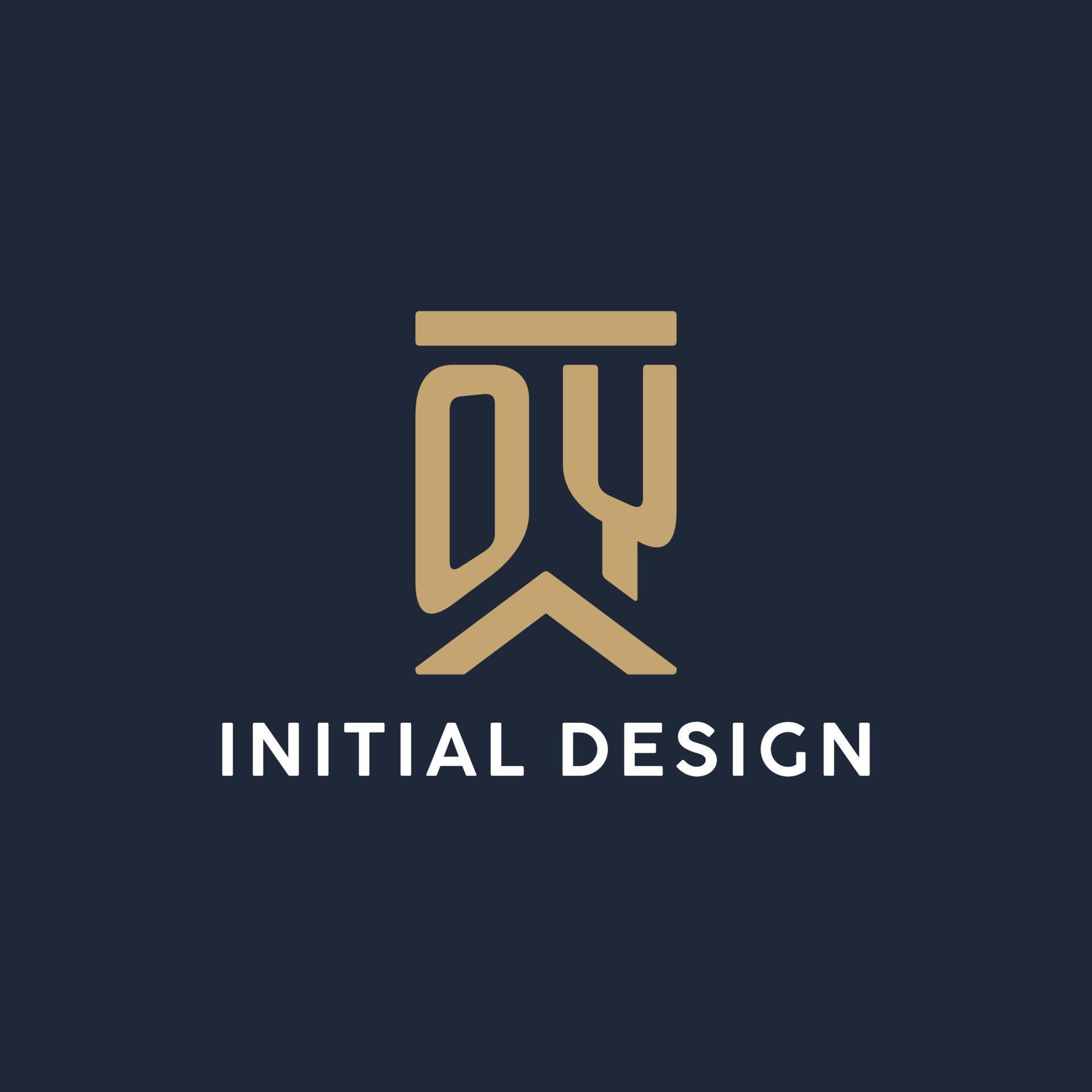 OY initial monogram logo design in a rectangular style with curved sides 12907916 Vector Art at ...