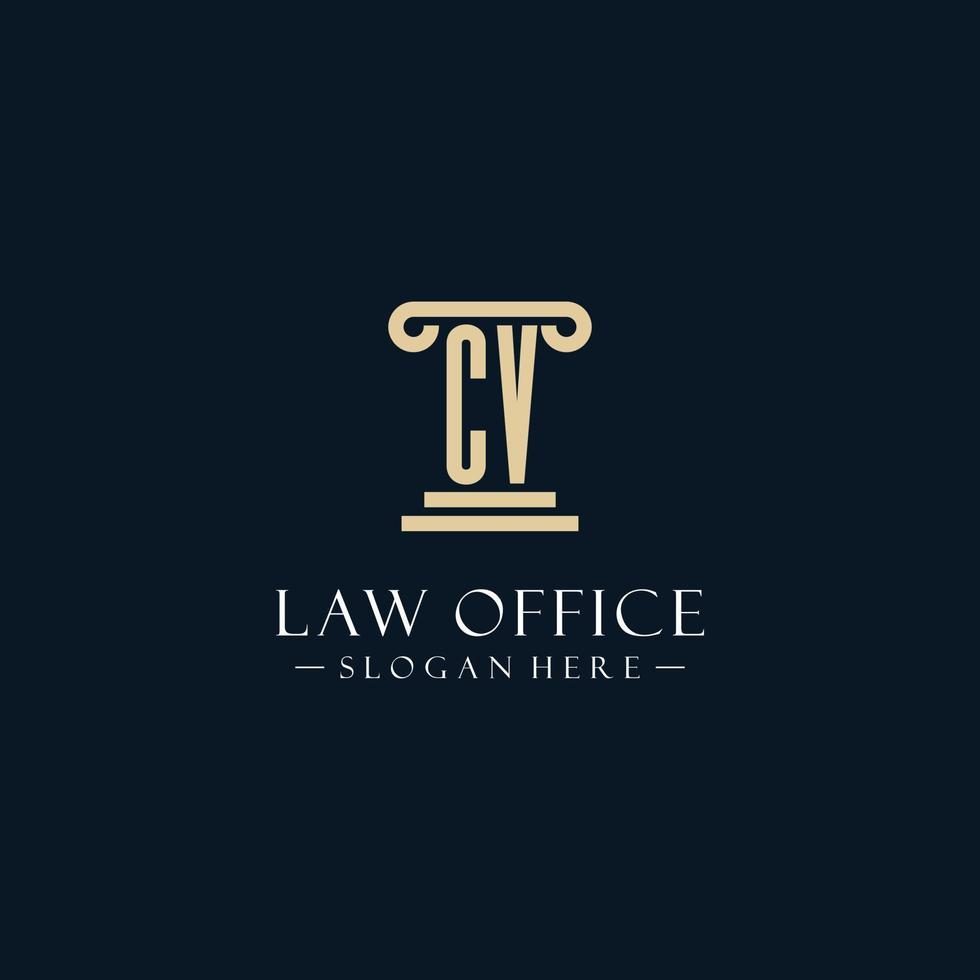 CV initial monogram logos with pillar shapes style 12908076 Vector Art at Vecteezy