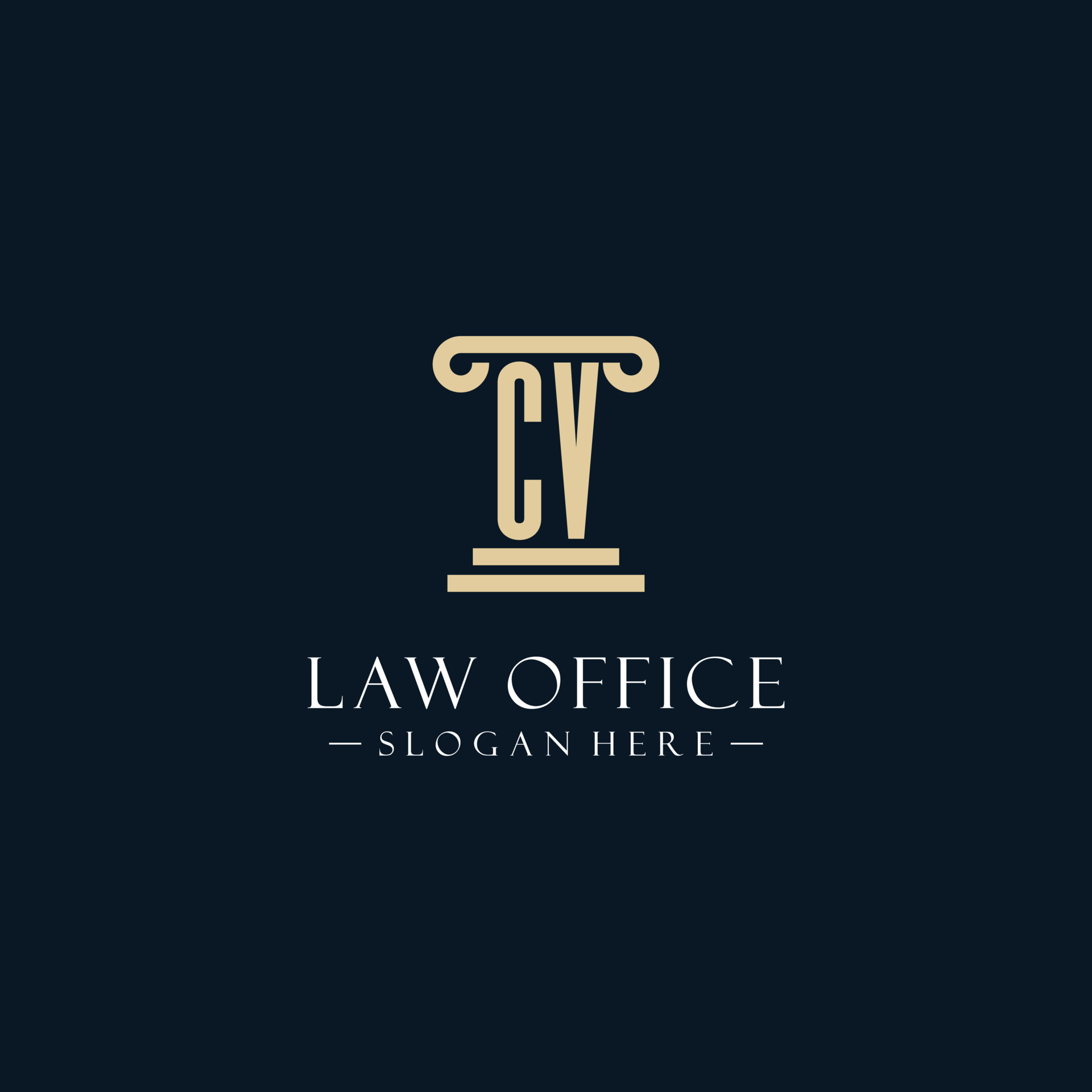 CV initial monogram logos with pillar shapes style 12908076 Vector Art at Vecteezy