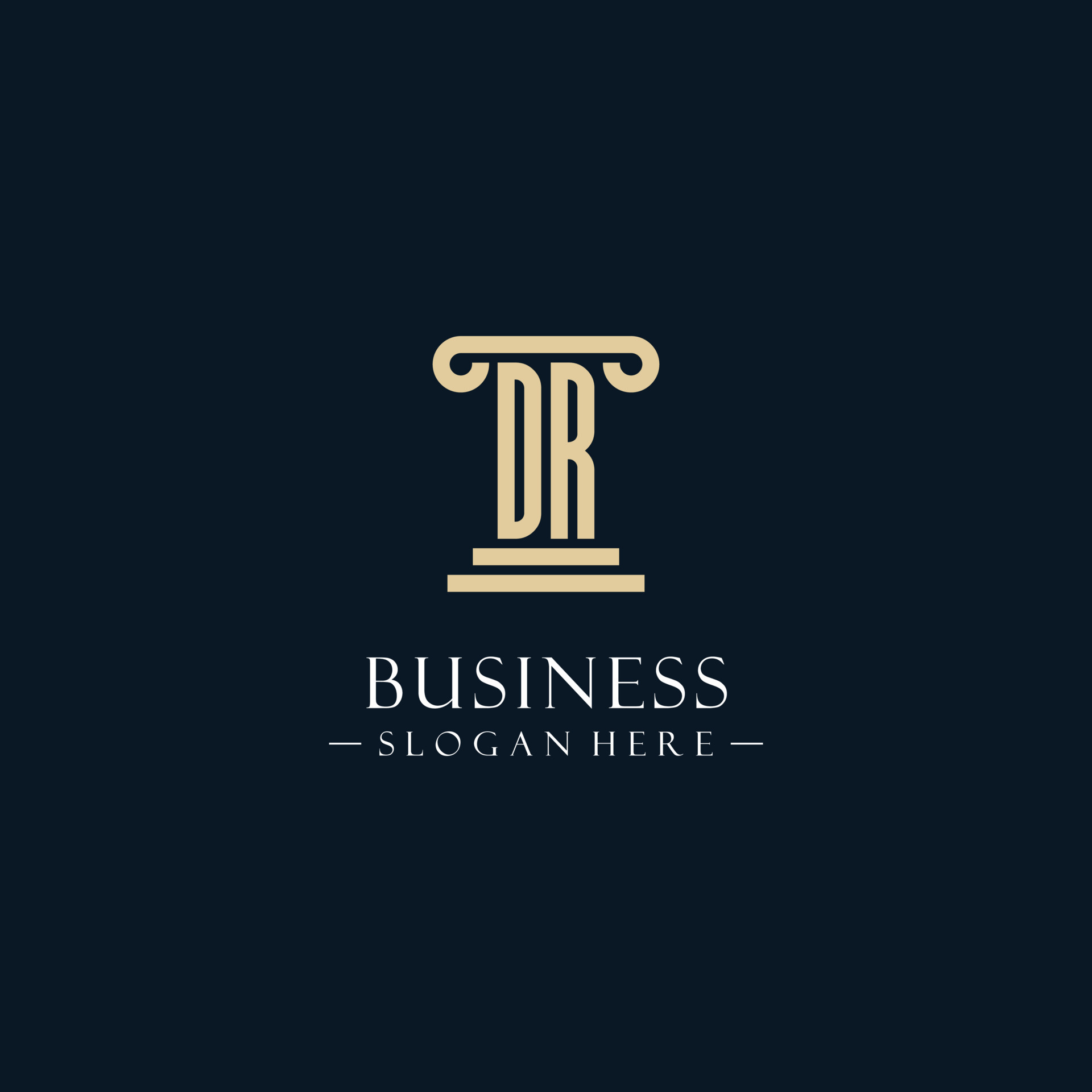 DR initial monogram logos with pillar shapes style 12908248 Vector Art ... DR initial monogram logos with pillar shapes style 12908248 Vector Art ...