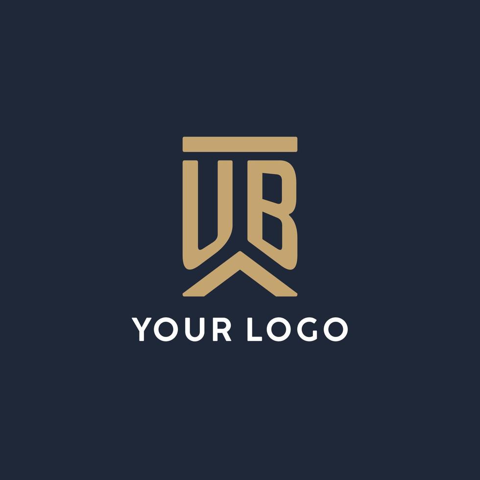 UB initial monogram logo design in a rectangular style with curved ...