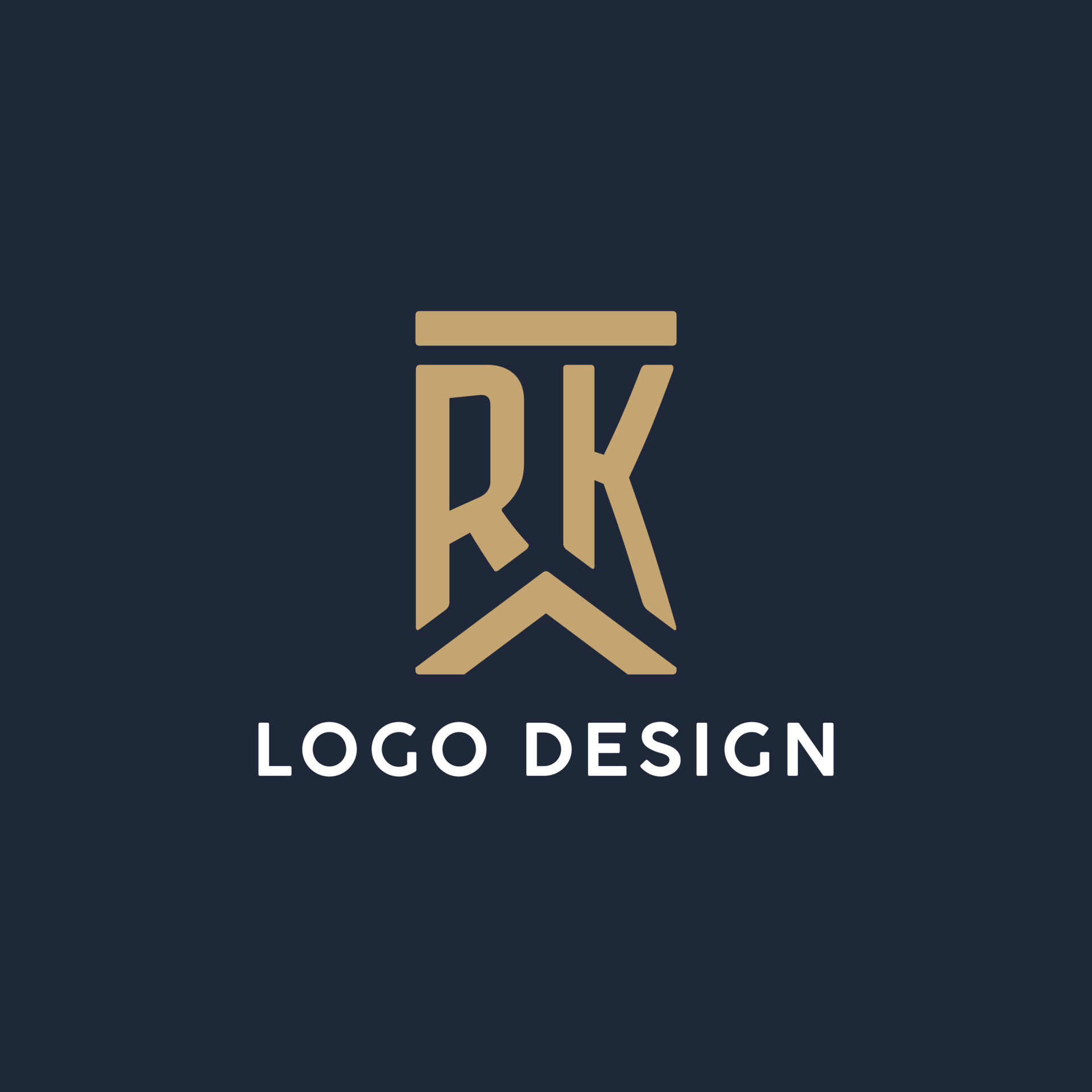 RK initial monogram logo design in a rectangular style with curved sides 12908572 Vector Art at ...