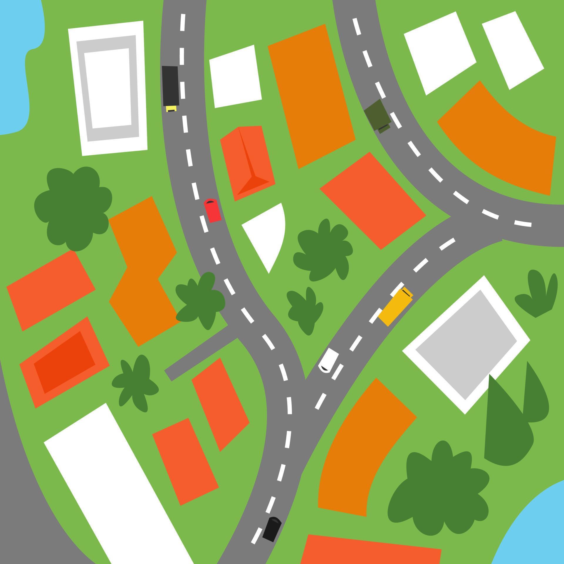 cartoon city map, simple, flat vector illustration. 12911262 Vector Art ... cartoon city map, simple, flat vector illustration. 12911262 Vector Art ...