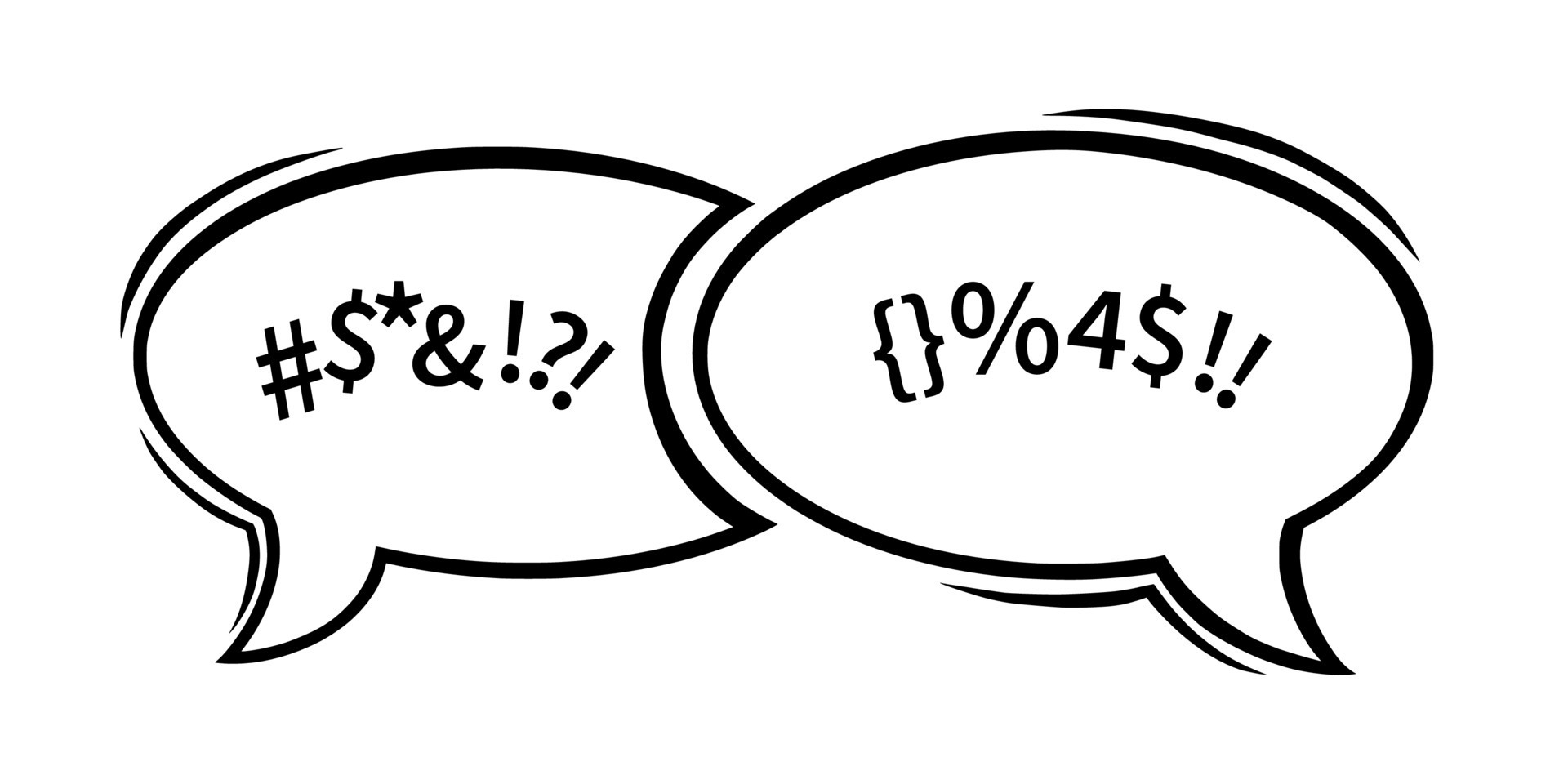 Swearing Speech Bubbles Censored With Symbols Hand Drawn Swear Words