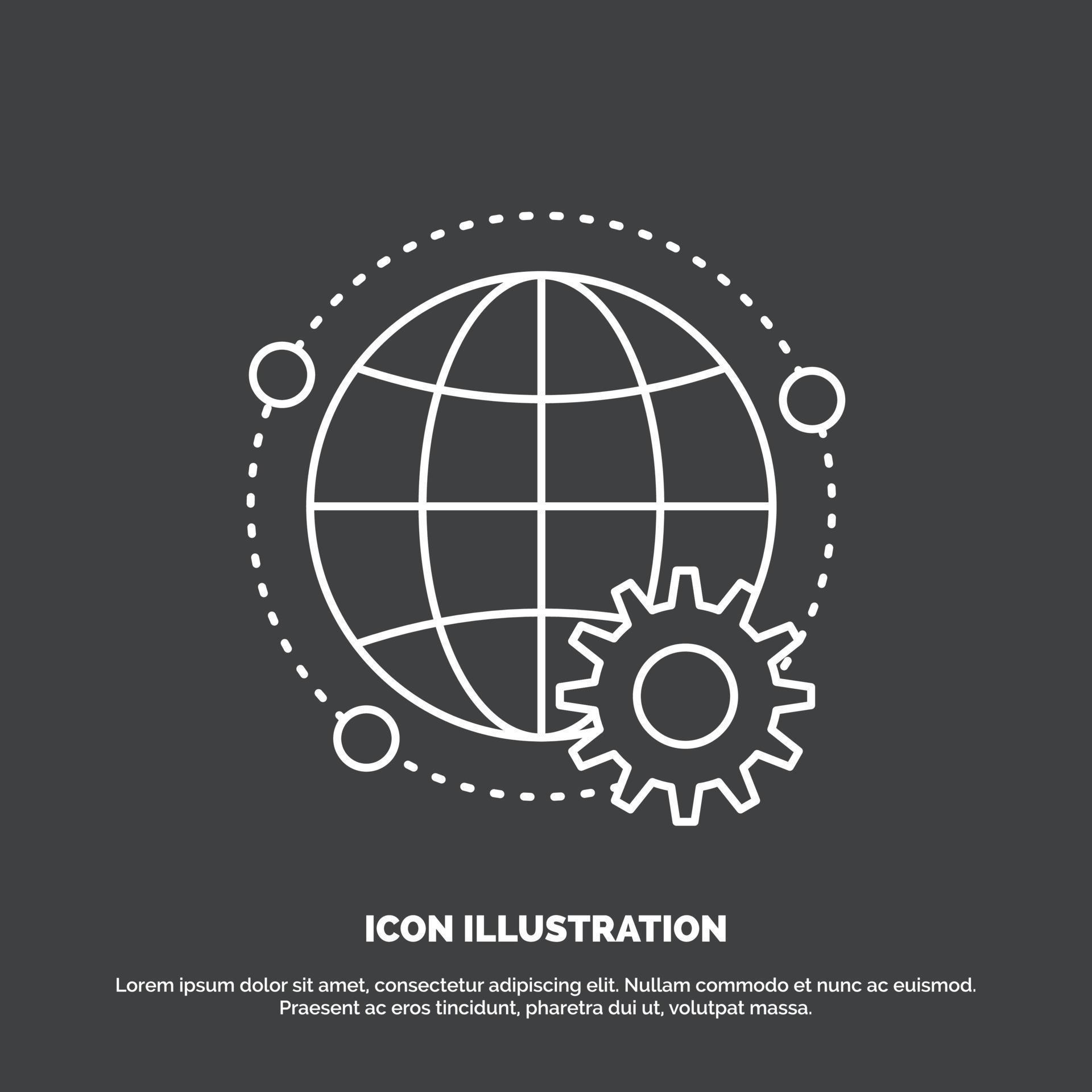Connected Online World Globe Multiplayer Icon Line Vector Symbol For Ui And Ux Website Or