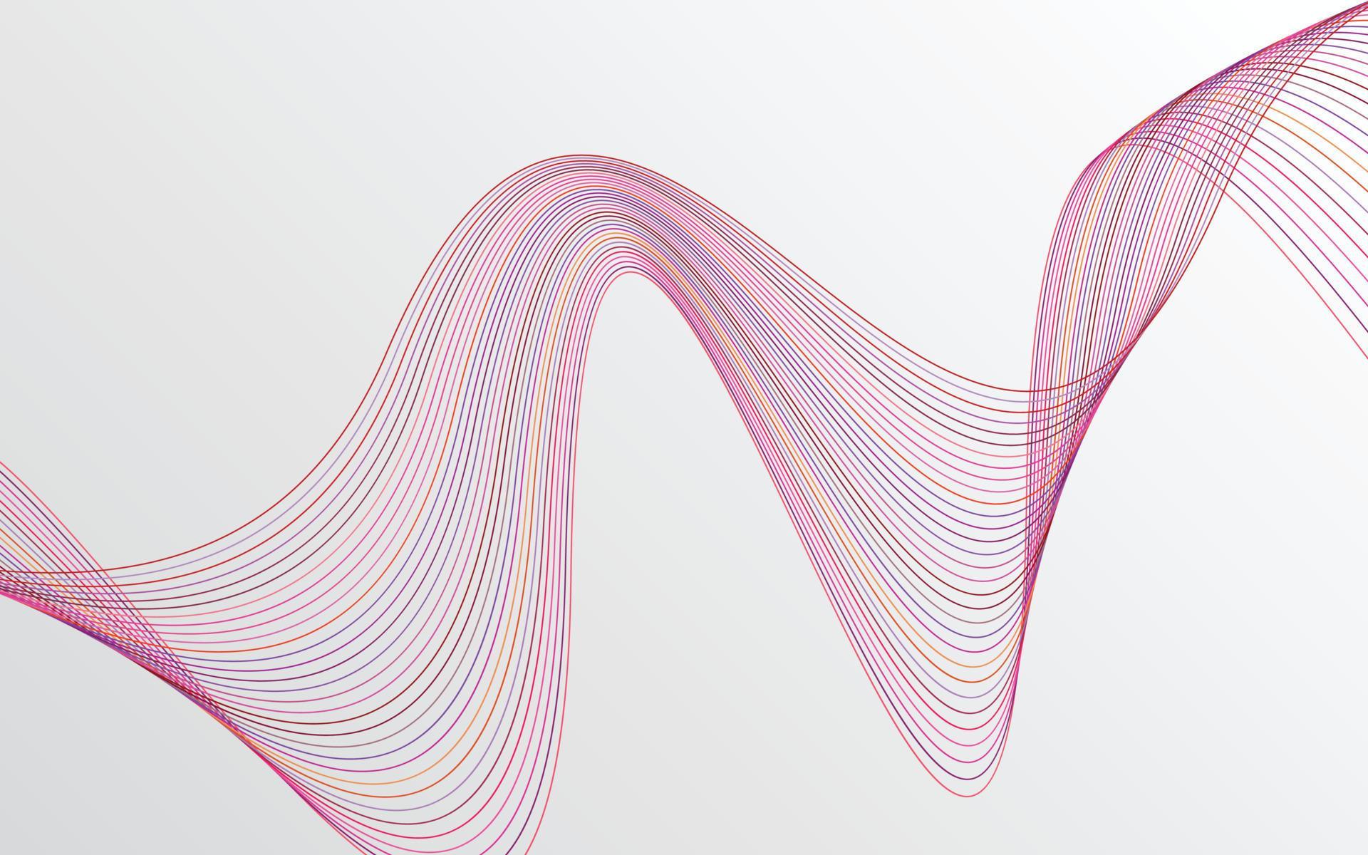 Wave with shadow. Abstract Red lines on a background 12912949 Vector ...