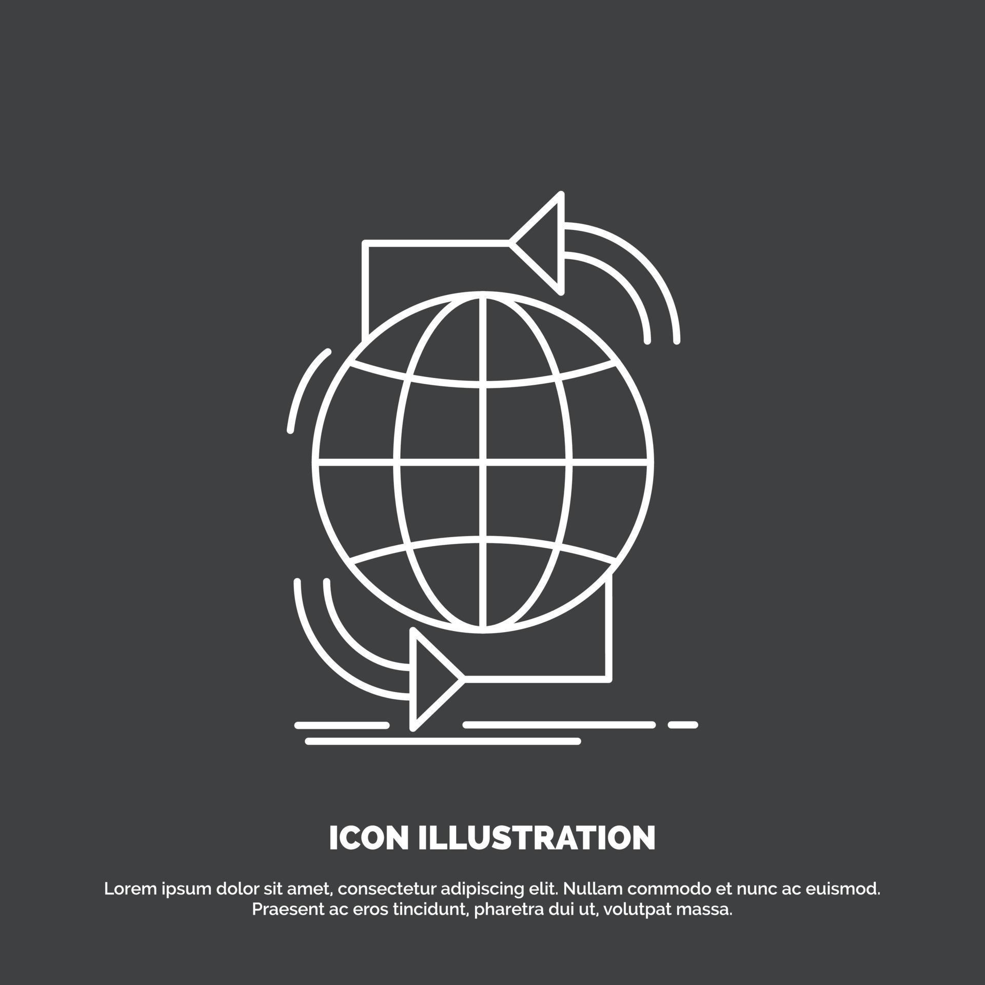 Connectivity Global Internet Network Web Icon Line Vector Symbol