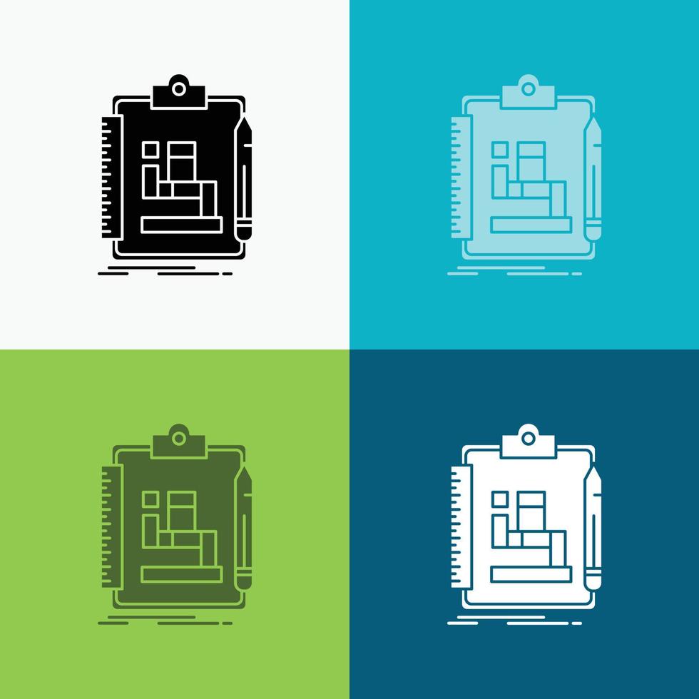 Algorithm Process Scheme Work Workflow Icon Over Various Background Glyph Style Design