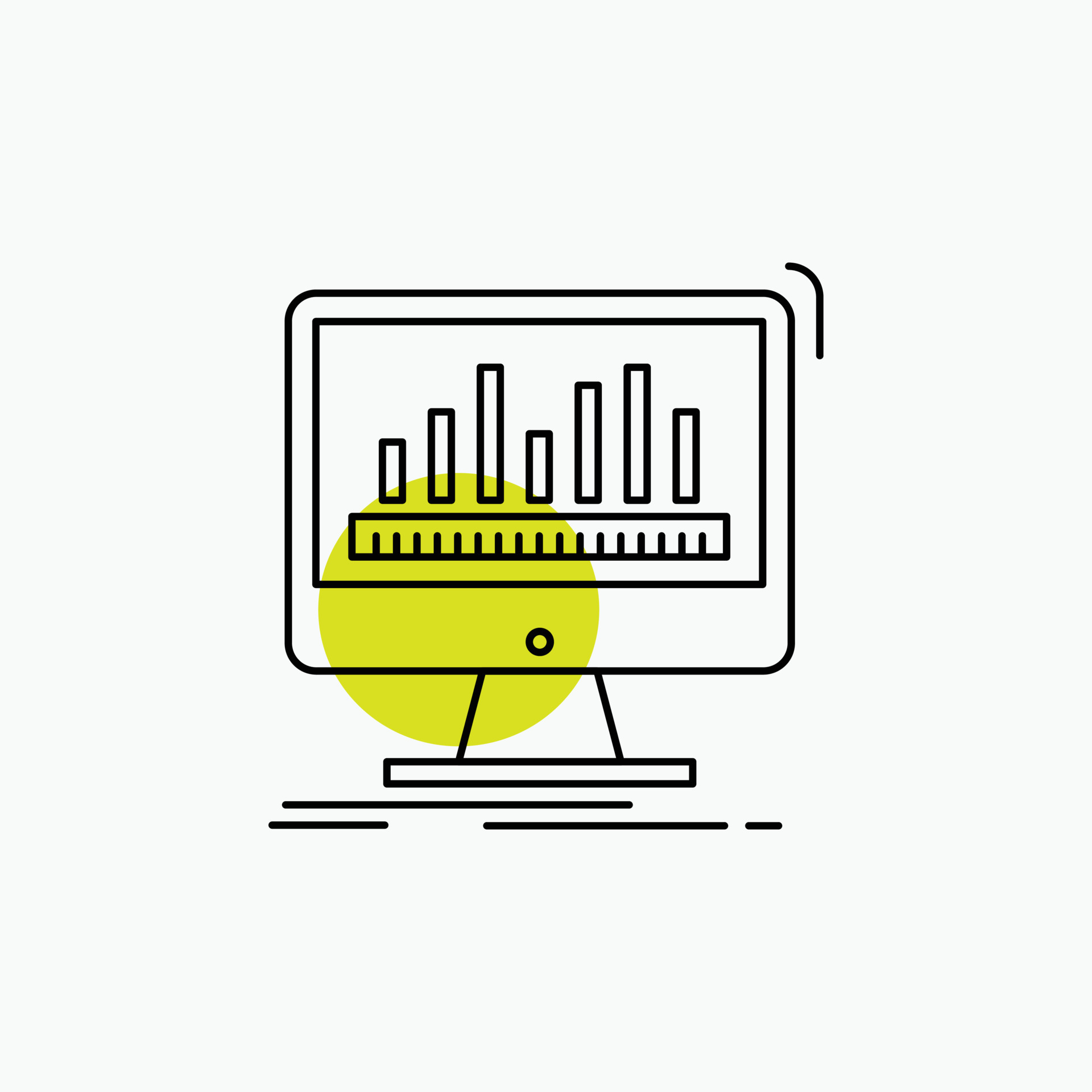 Analytics Processing Dashboard Data Stats Line Icon 12913857 Vector
