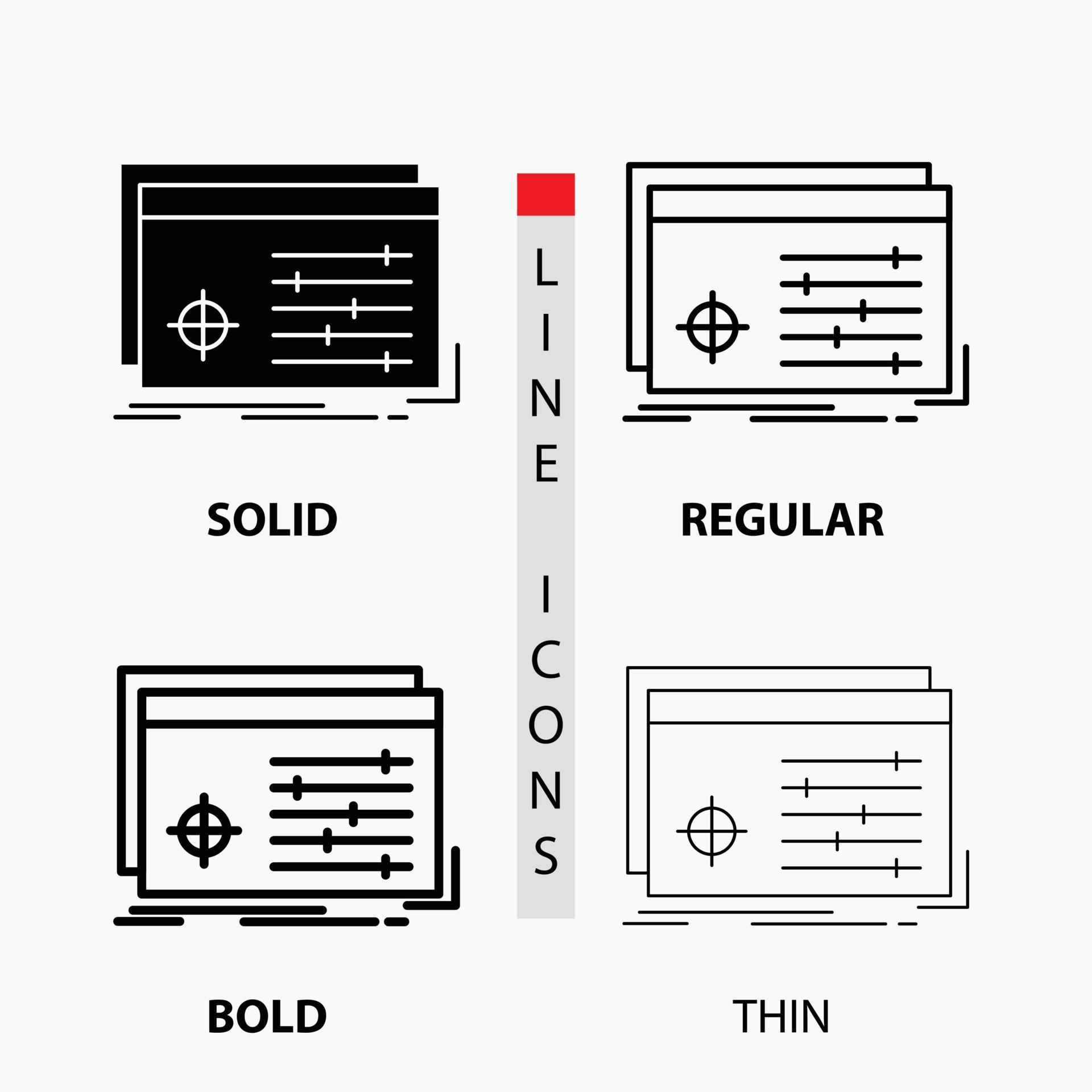 File Object Processing Settings Software Icon In Thin Regular Bold Line And Glyph Style