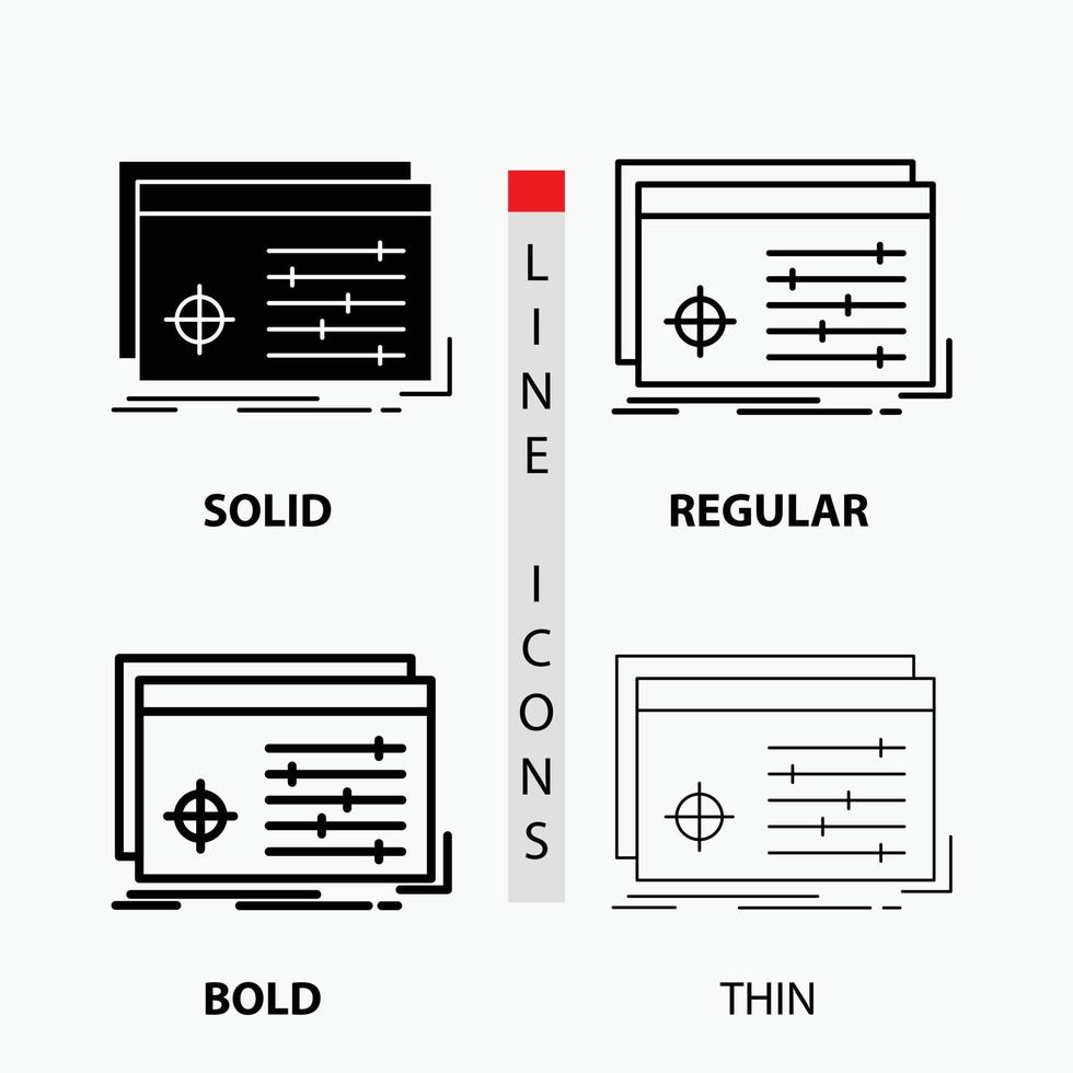File Object Processing Settings Software Icon In Thin Regular Bold Line And Glyph Style