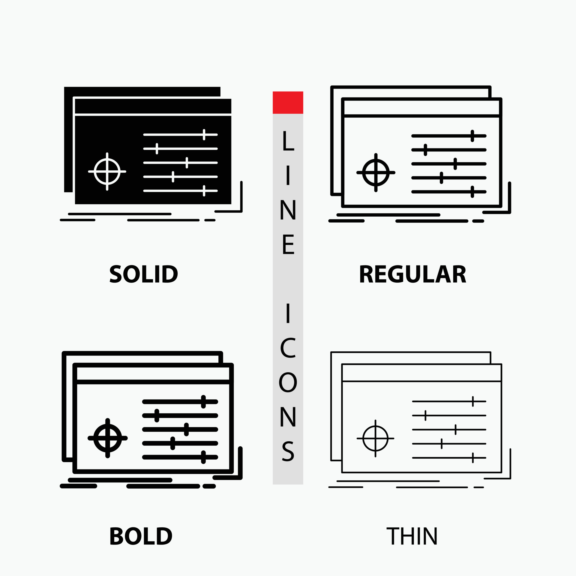 File Object Processing Settings Software Icon In Thin Regular