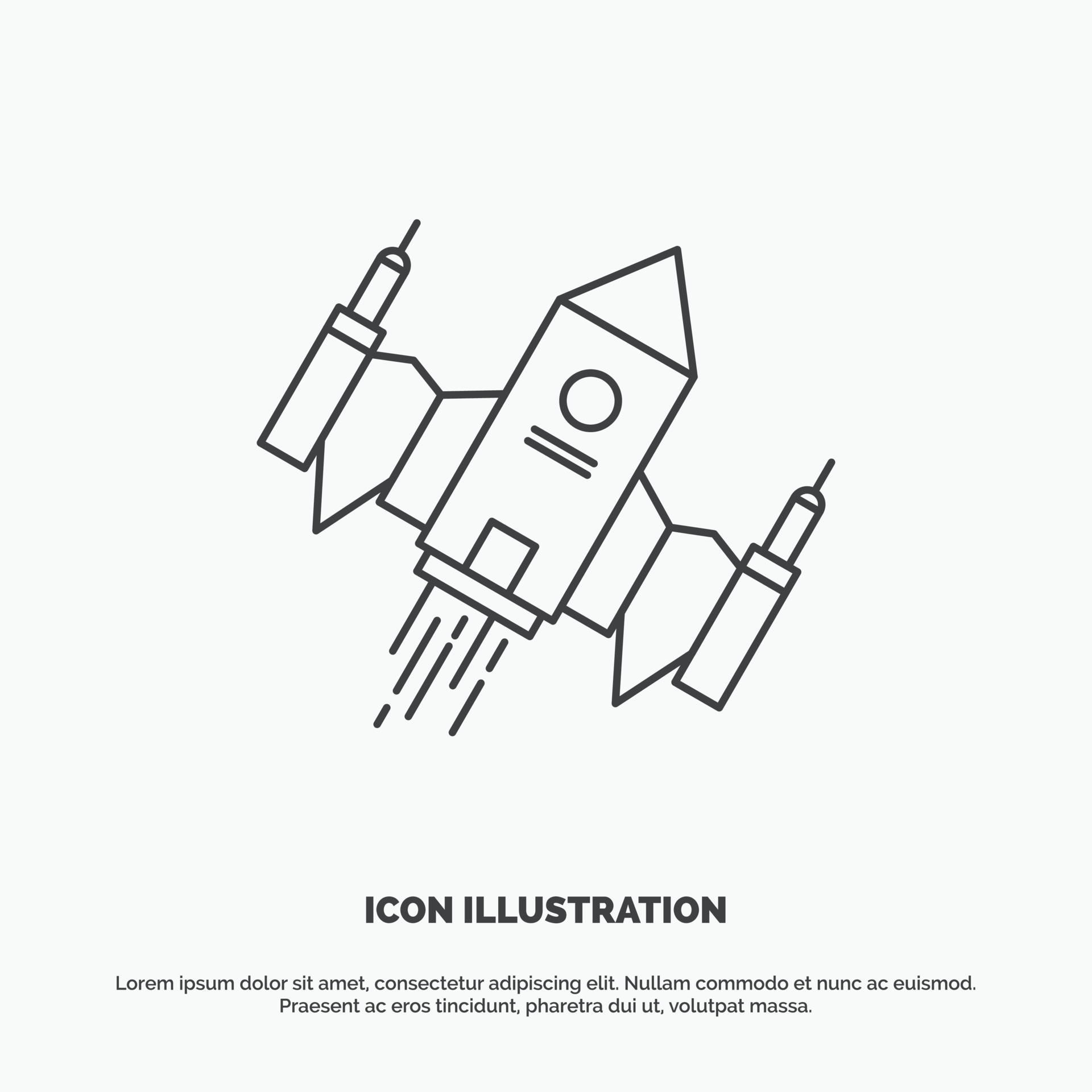 Spacecraft Spaceship Ship Space Alien Icon Line Vector Gray Symbol For Ui And Ux Website
