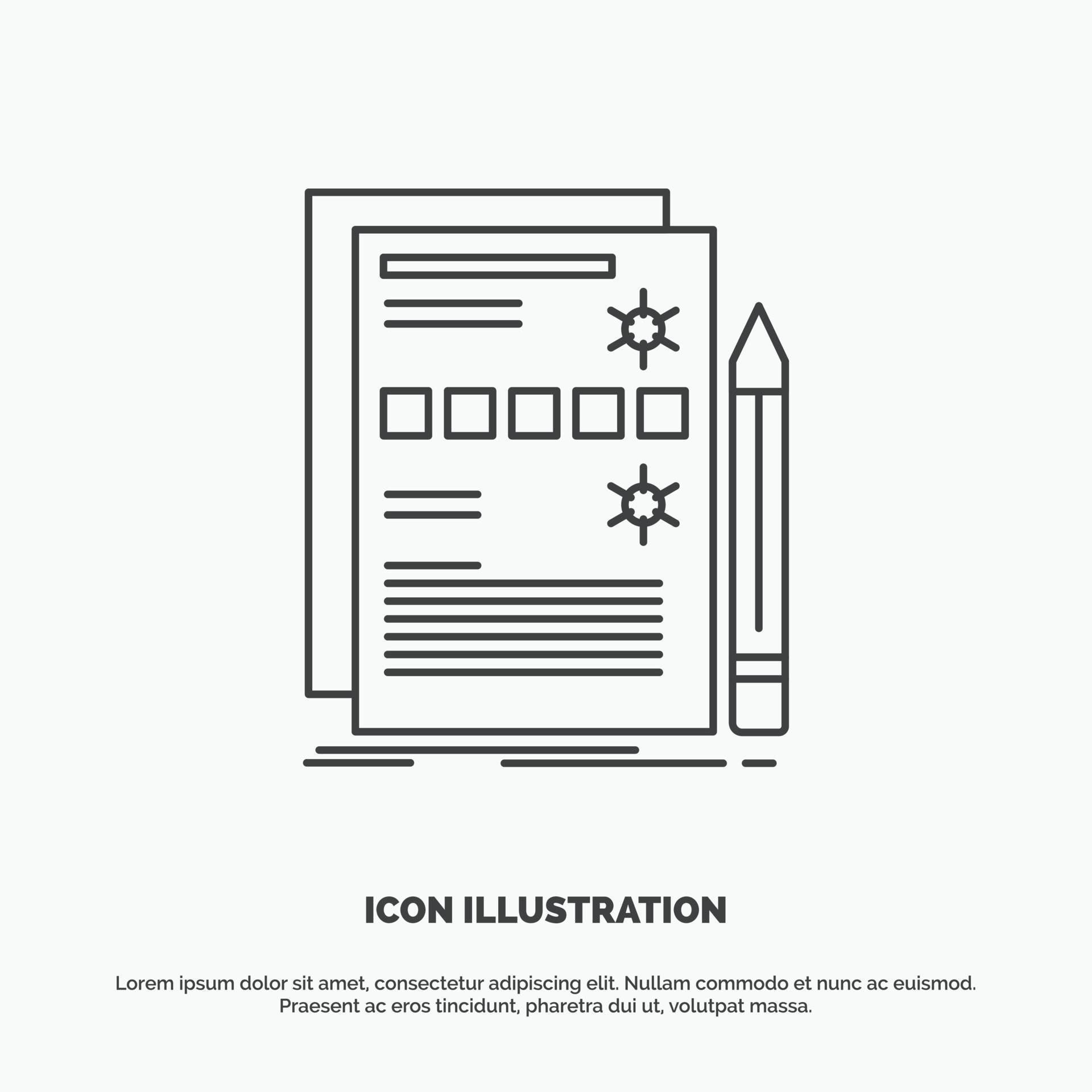 Component Data Design Hardware System Icon Line Vector Gray Symbol