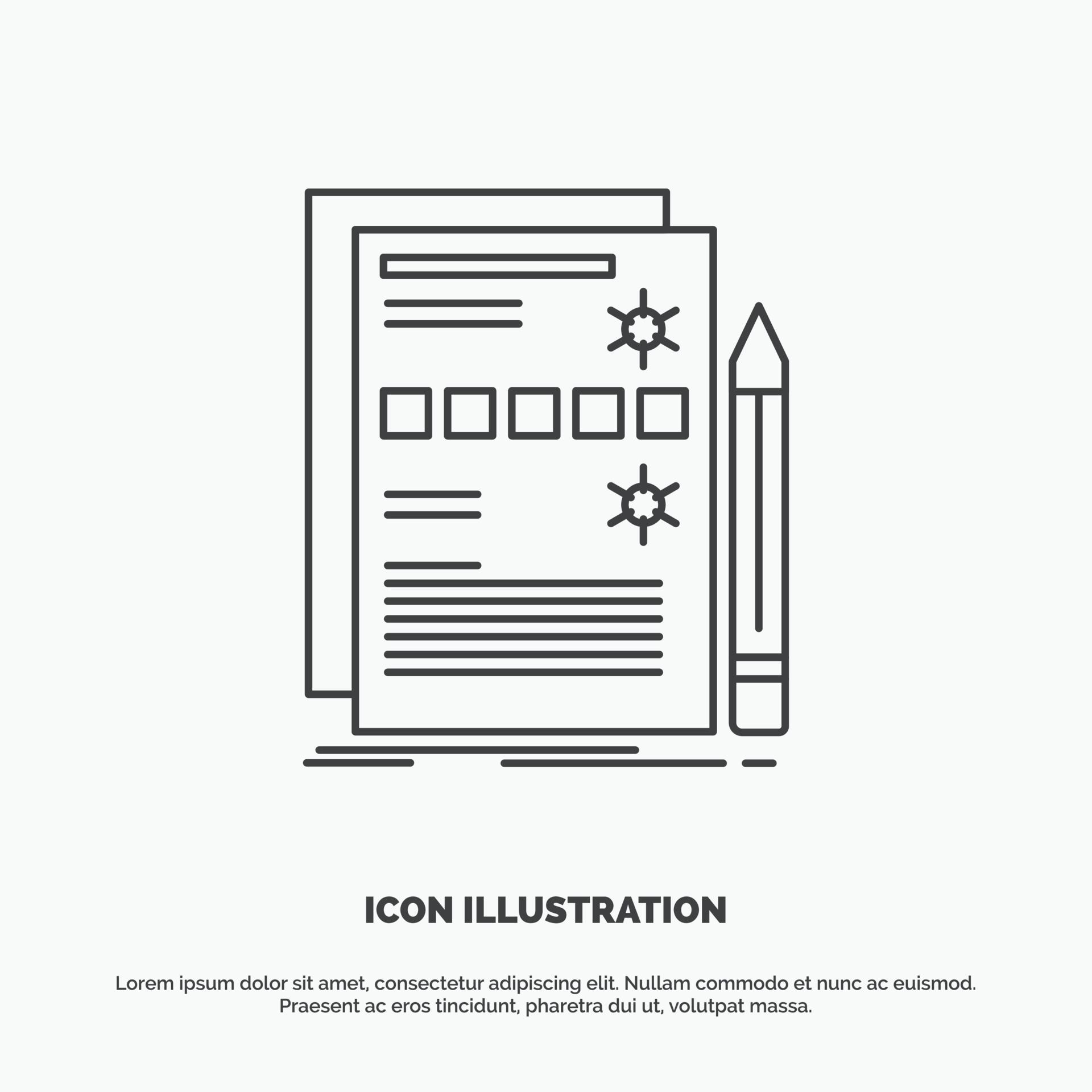 Component Data Design Hardware System Icon Line Vector Gray Symbol
