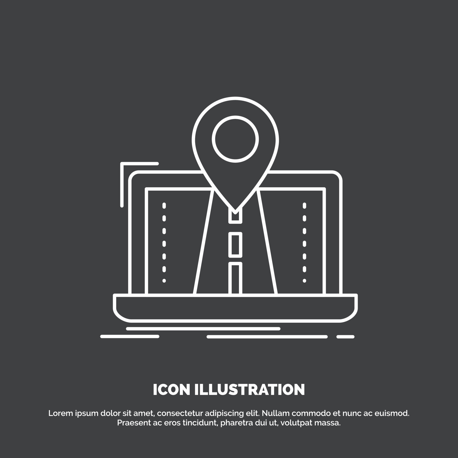 Navigation Map System Gps Route Icon Line Vector Symbol For Ui And