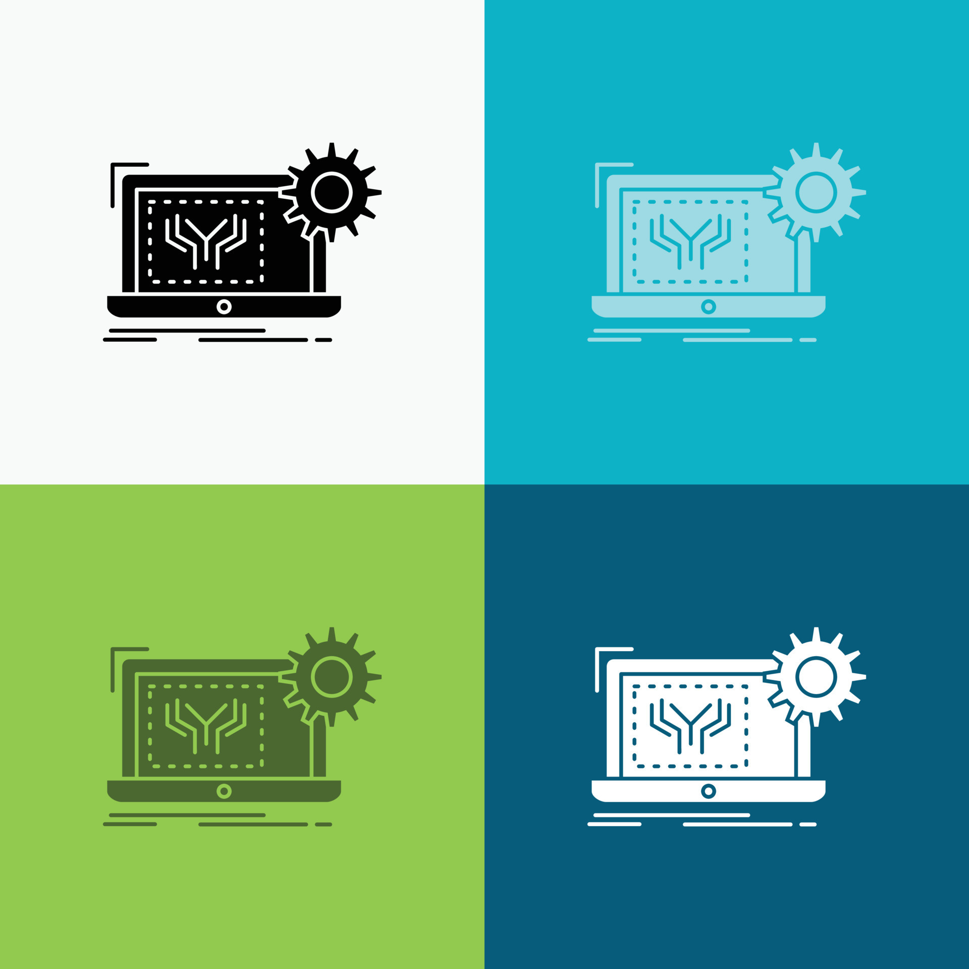Blueprint Circuit Electronics Engineering Hardware Icon Over