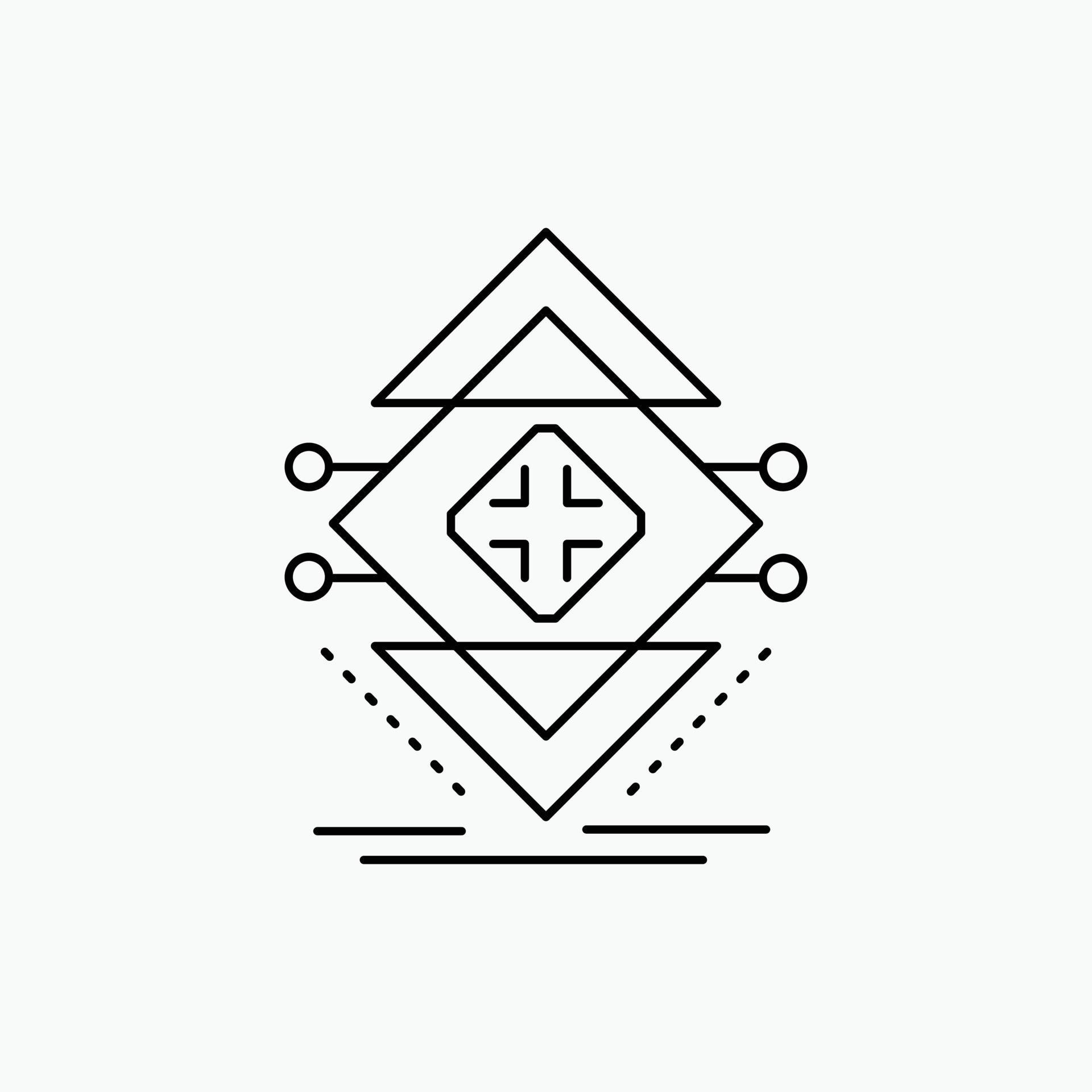 Computing Data Infrastructure Science Structure Line Icon Vector