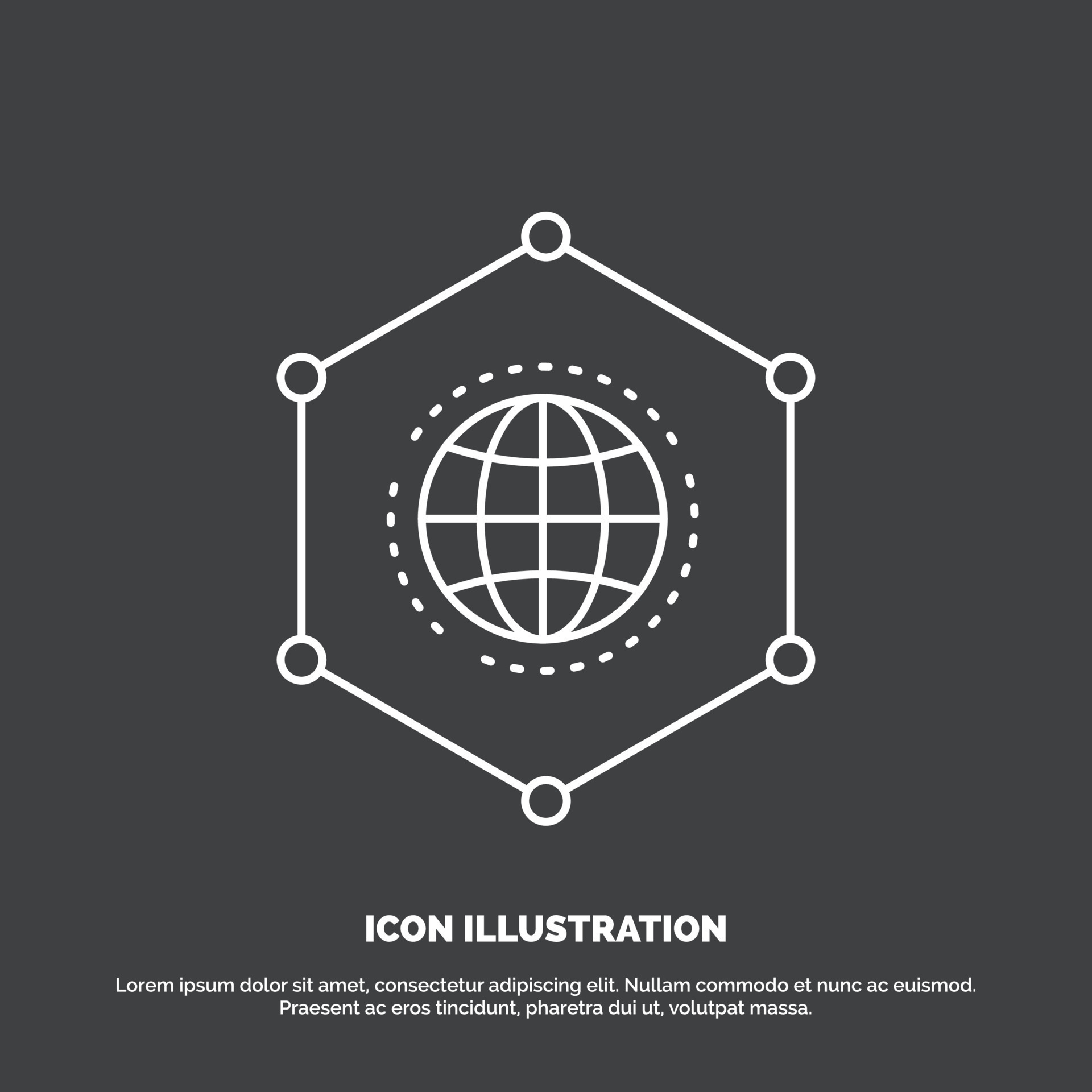 Network Global Data Connection Business Icon Line Vector Symbol For Ui And Ux Website Or