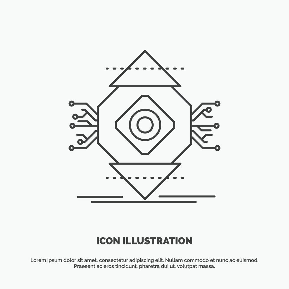 Ubicomp Computing Ubiquitous Computer Concept Icon Line Vector Gray Symbol For Ui And Ux