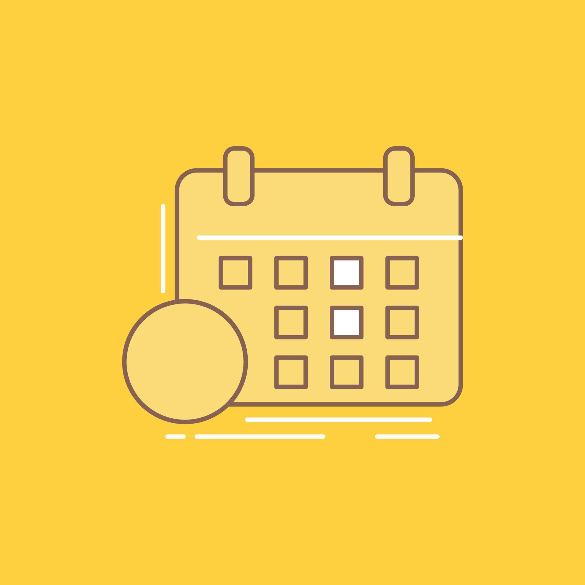 Schedule Classes Timetable Appointment Event Flat Line Filled Icon Beautiful Logo Button