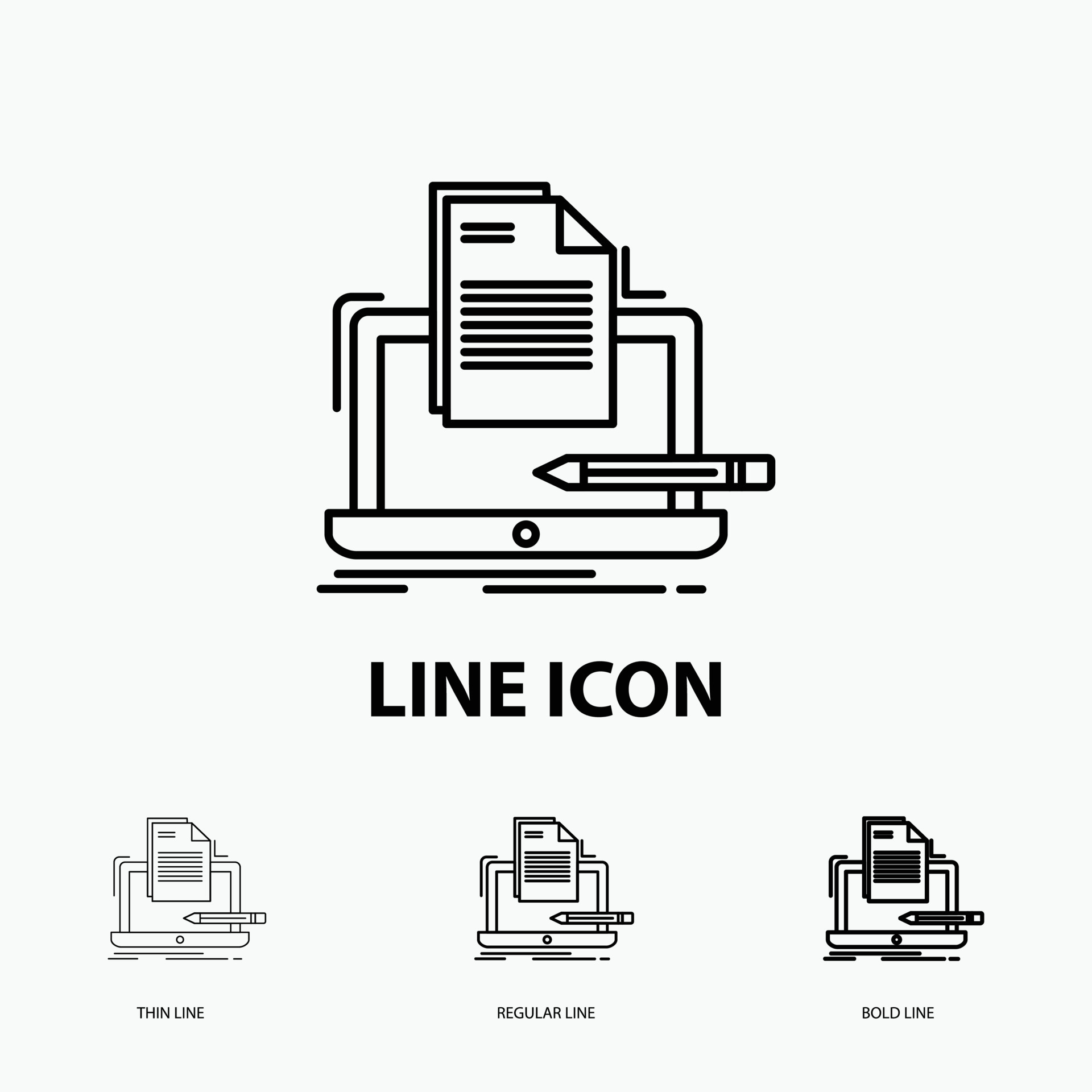 Coder Coding Computer List Paper Icon In Thin Regular And Bold Line Style Vector 2722