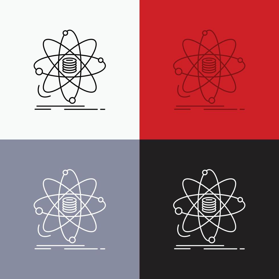 Analysis. data. information. research. science Icon Over Various Background. Line style design ...