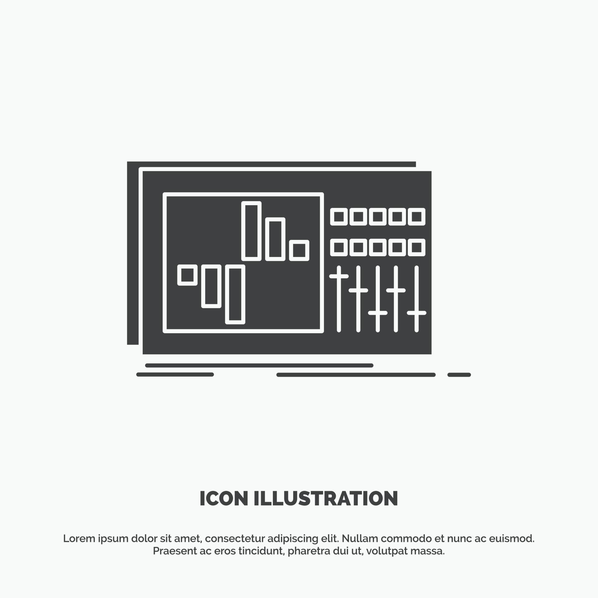 control. equalizer. equalization. sound. studio Icon. glyph vector gray symbol for UI and UX ...