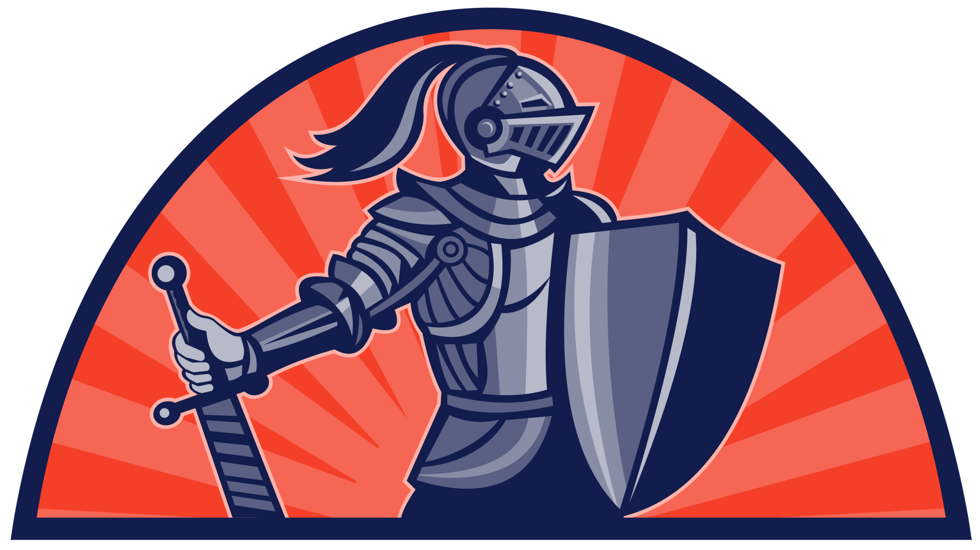 Knight with sword and shield facing side 12916787 PNG