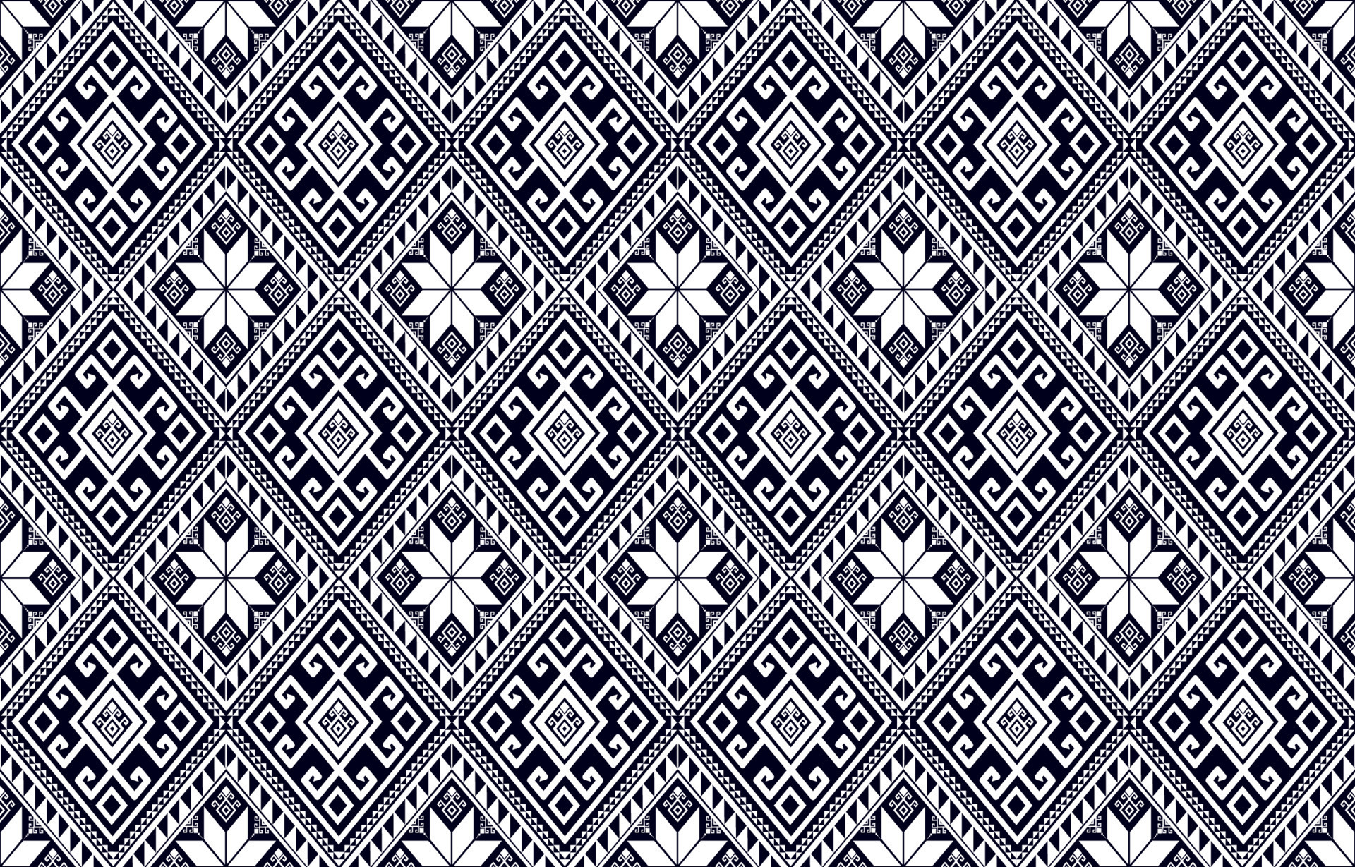 Abstract Ethnic Geometric Pattern Traditional Style Black And White