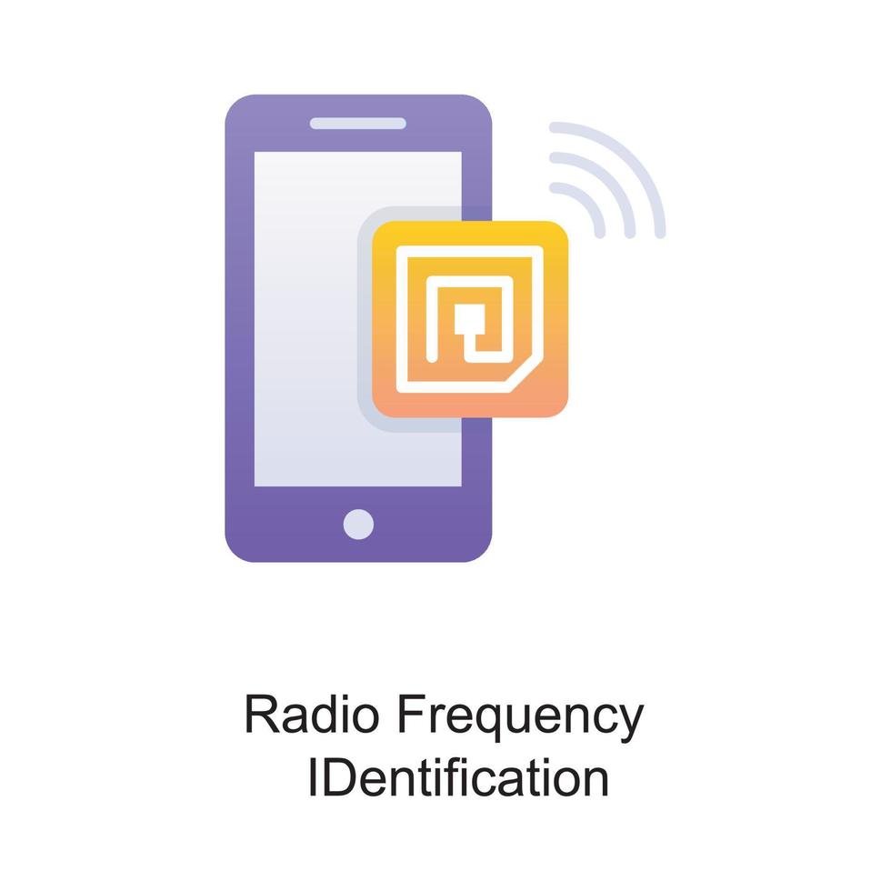Radio Frequency Identification Vector Outline Icon Design Illustration Internet Of Things