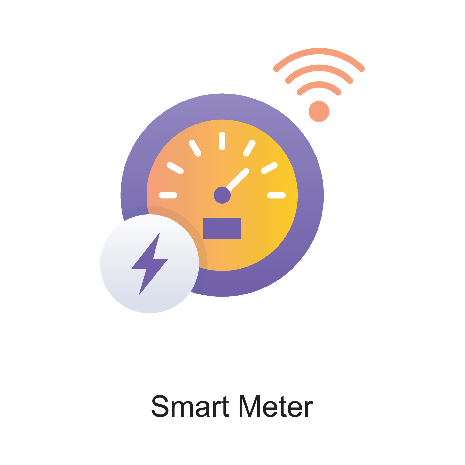 Smart Meter vector Outline Icon Design illustration. Internet of Things ... Smart Meter vector Outline Icon Design illustration. Internet of Things ...